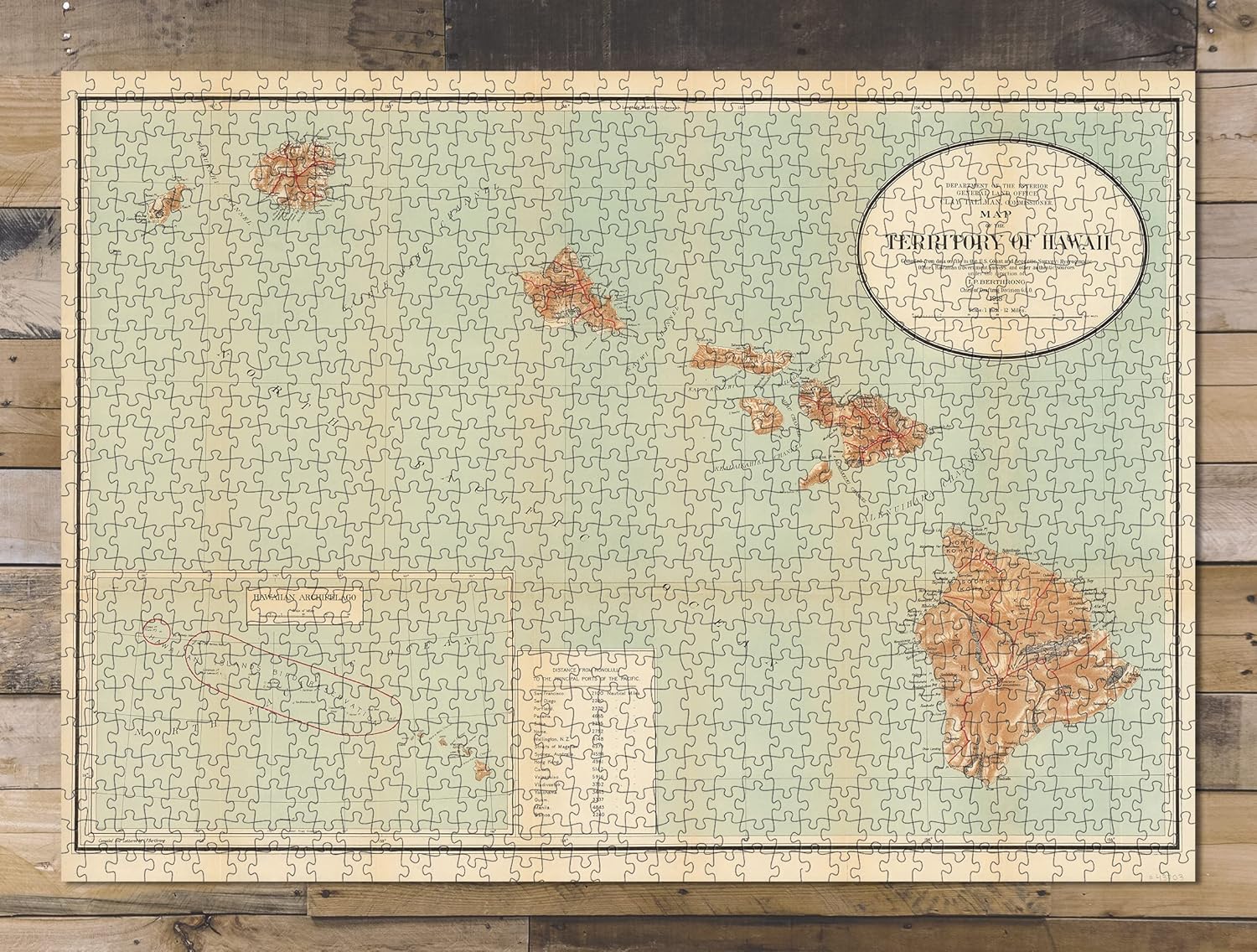 Amazon.com: 1000 Piece Puzzle-Map|of The Territory of Hawaii, 1918 ...