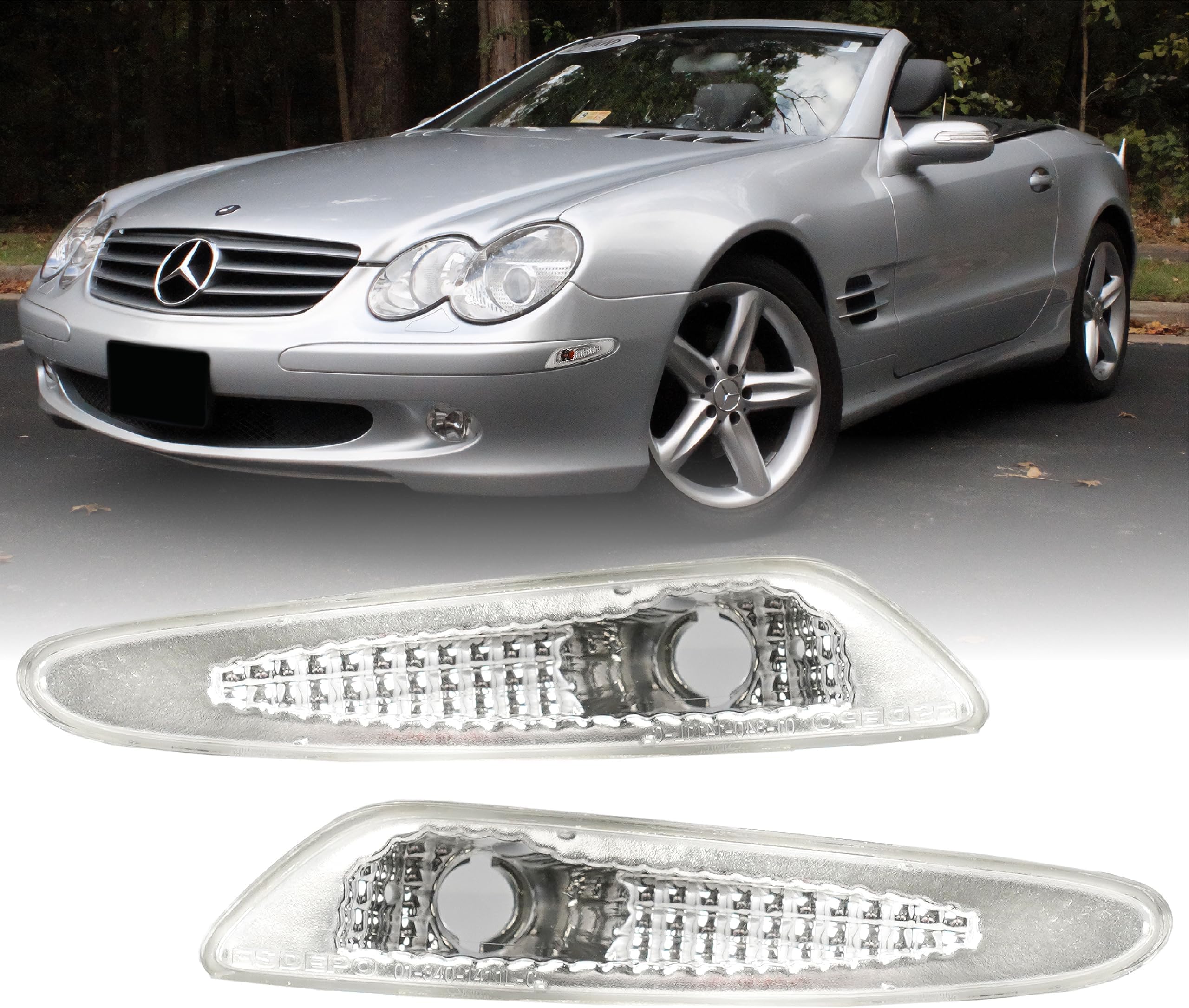 Amazon.com: USR DEPO 05-11 R171 SLK All Clear Bumper Side Marker Light ...