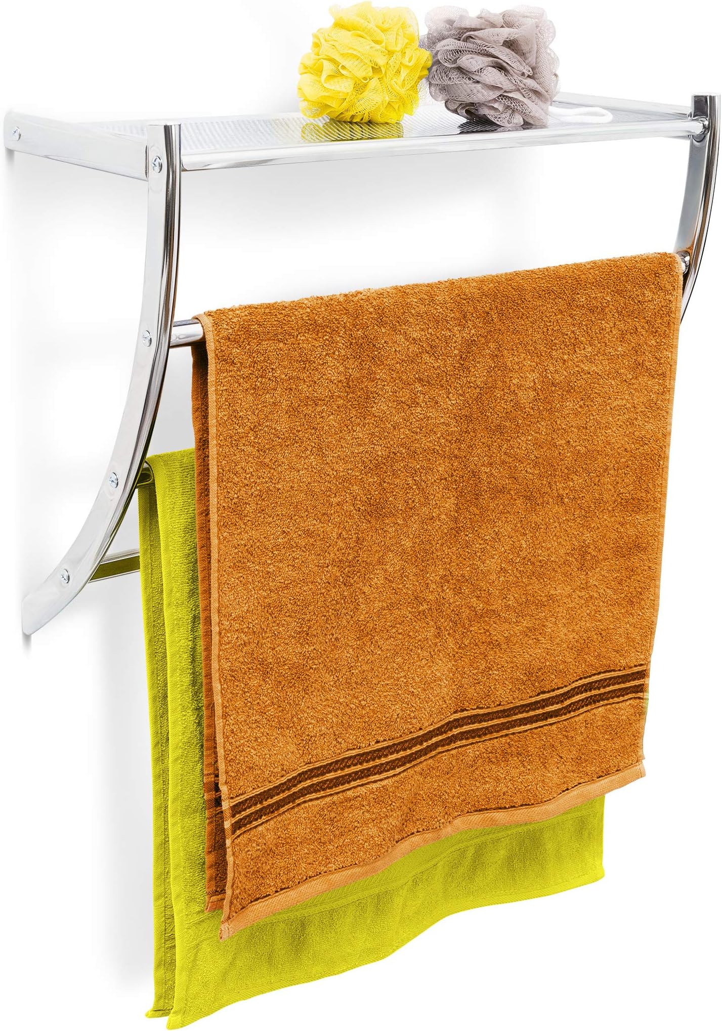 Relaxdays Wandhandtuchhalter Chrom HxBxT: ca. 43 x 56 x 23 cm ...