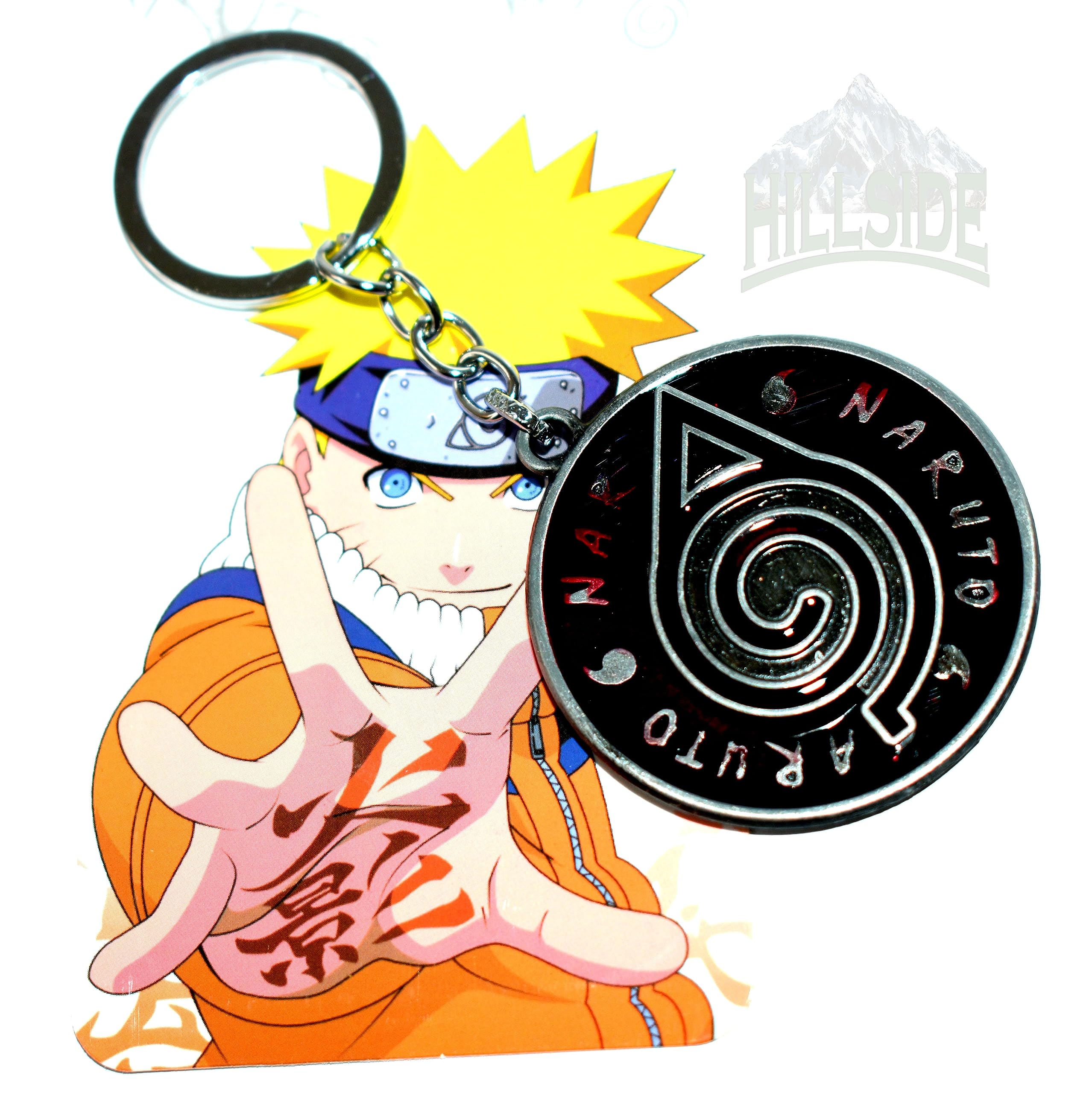 Buy Narutoo Headband Logo Leaf Village Symbol Rotating Metal Keychain ...