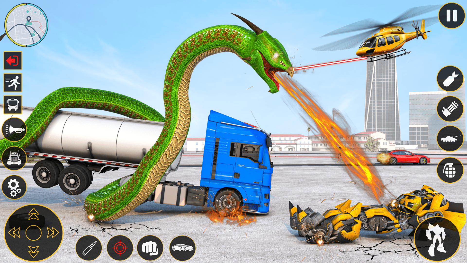 Snake Car Robot Transformer 3D - Robot City Car Battle Transformation ...