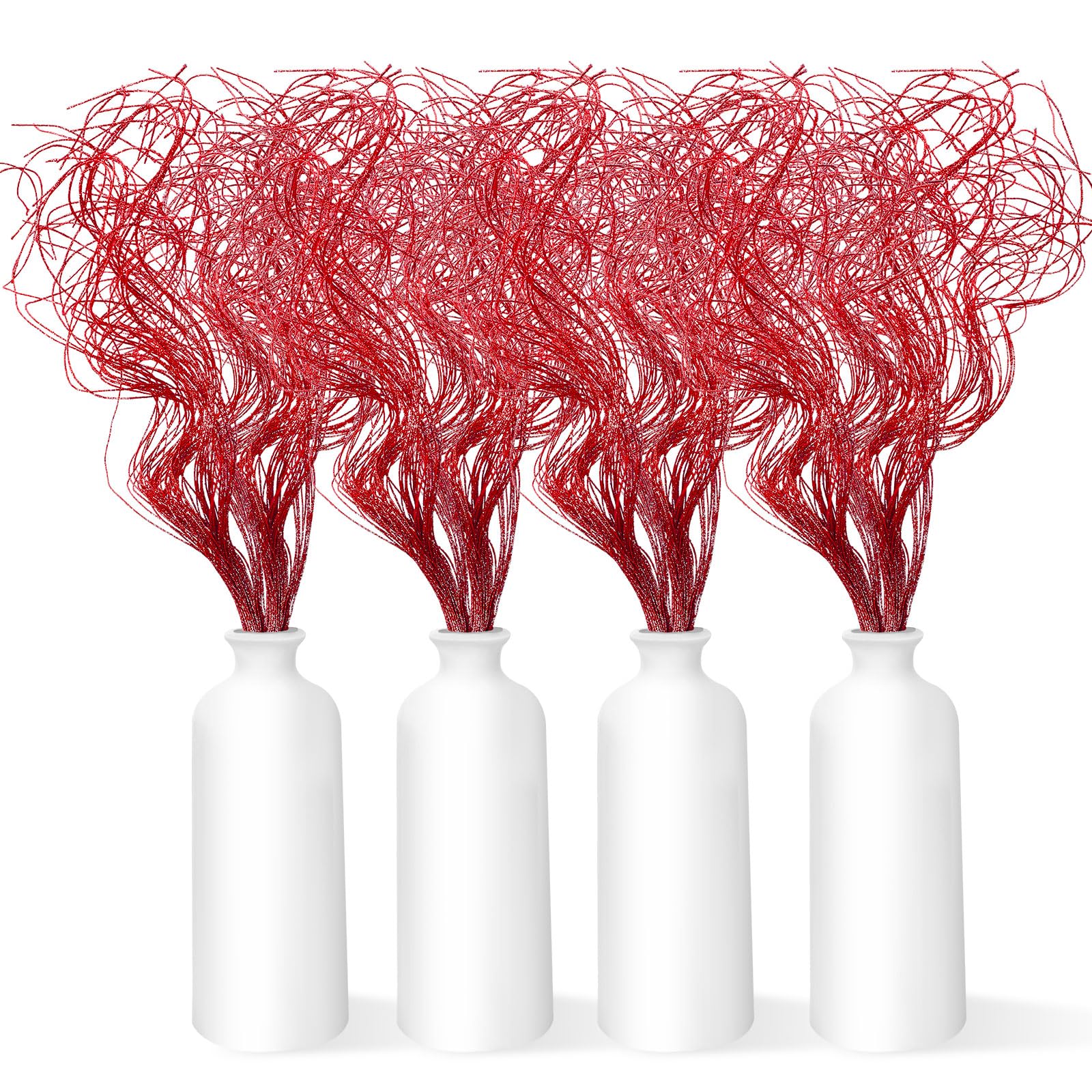 Amazon.com: Syhood 160 Pcs Christmas Glitter Curly Ting Ting Branches ...