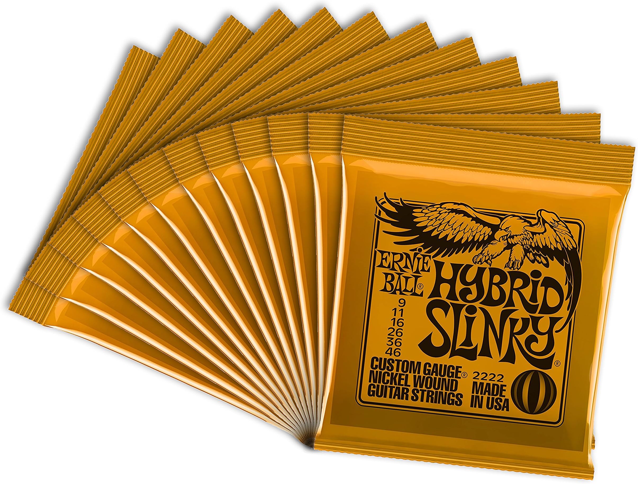 Ernie Ball Hybrid Slinky Guitar Strings 2222 - includes 6 free Giocoso plectrums : Amazon.co.uk ...