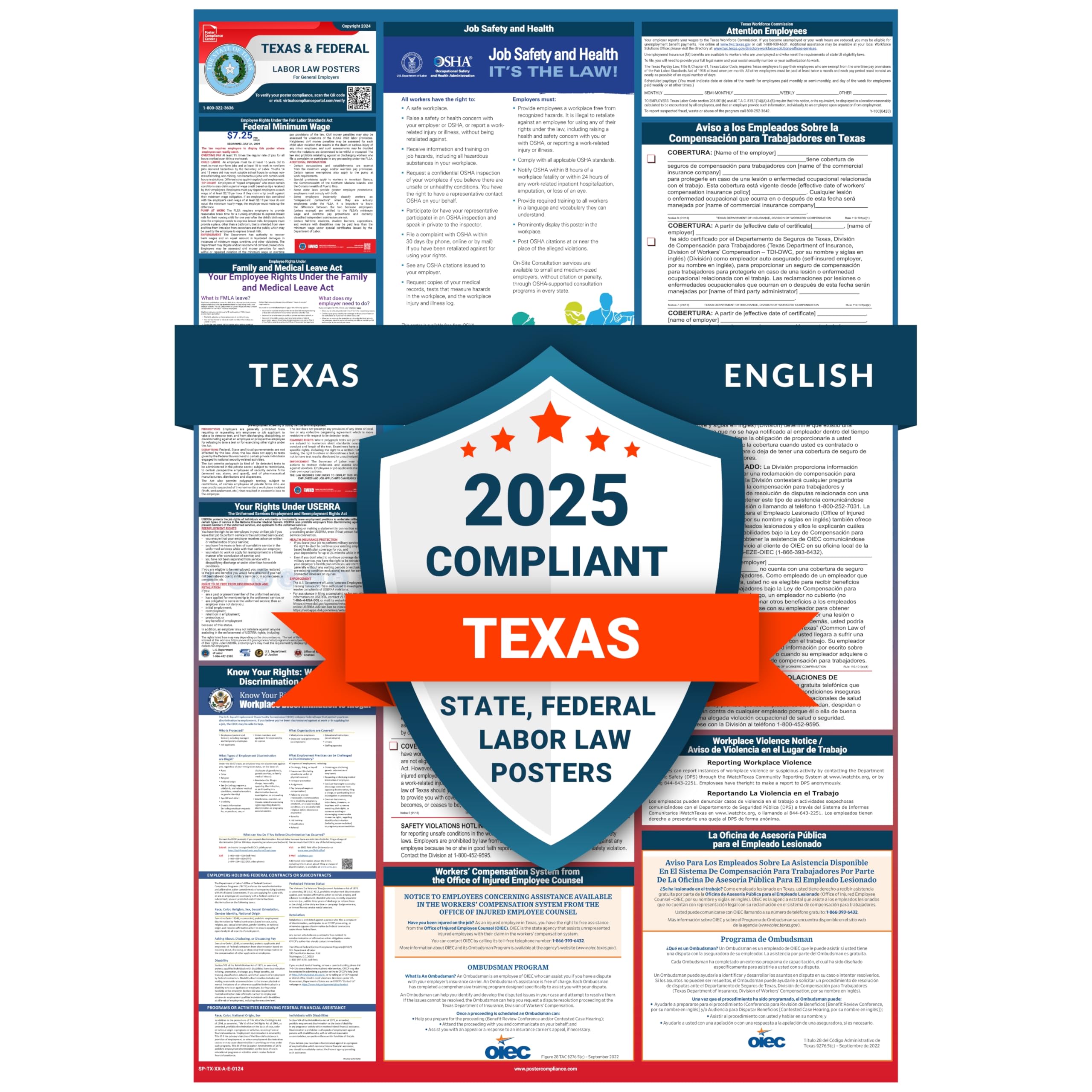 Amazon.com: Labor Law Posters 2025 - Texas Labor Law Poster State ...