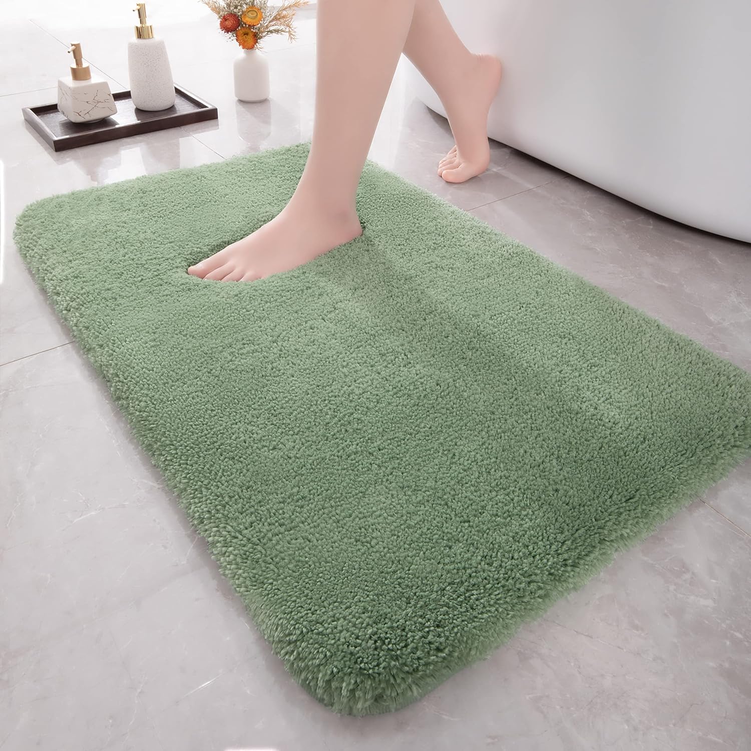 Amazon.com: YIHOUSE Thick Microfiber Bathroom Rug Soft Bath Mat for ...