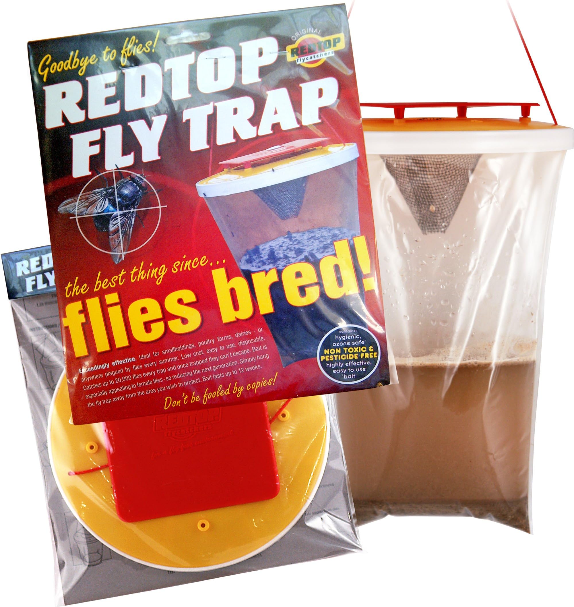 Red Top Fly Traps, Fly Trap, Red, 2 Pack : Amazon.co.uk: Garden
