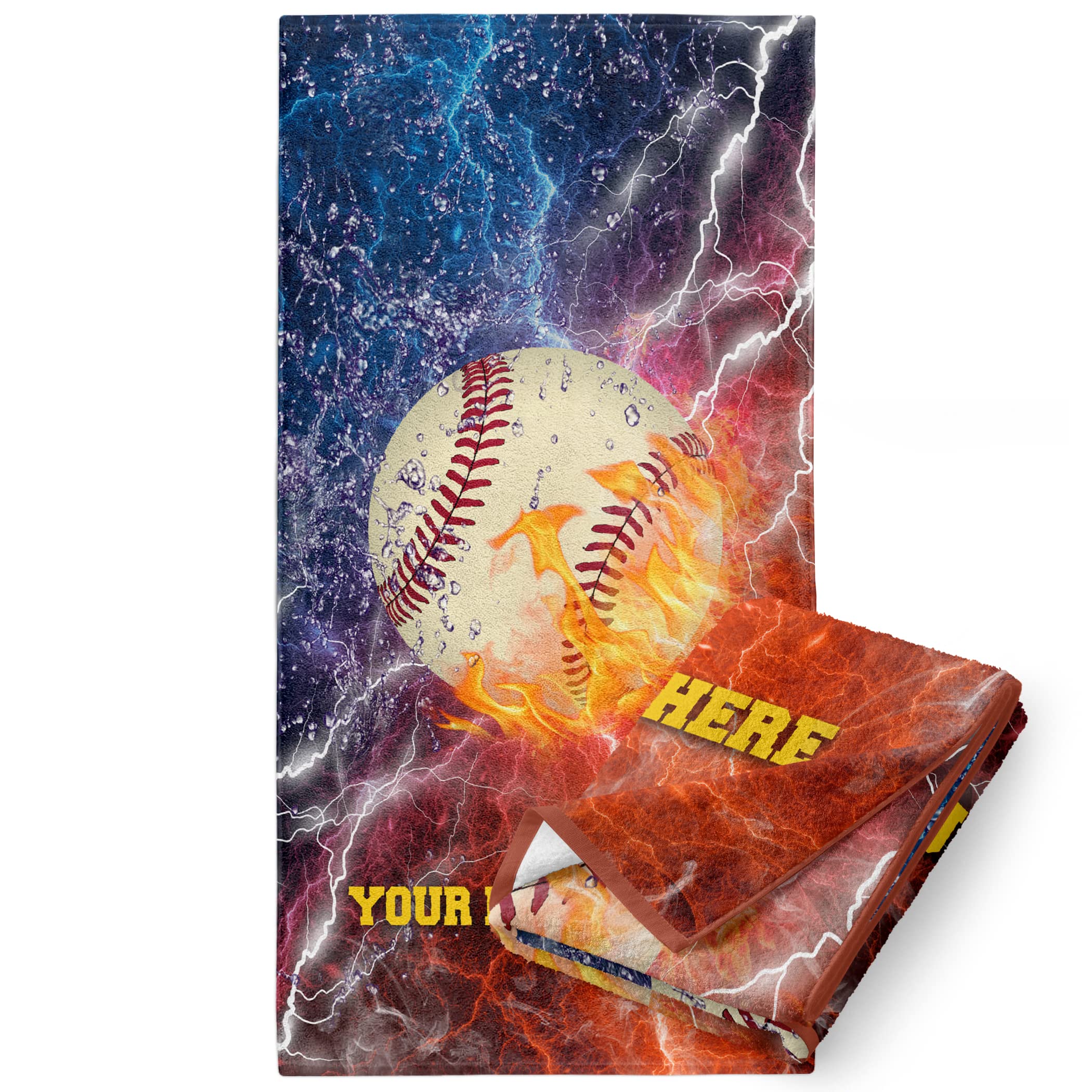 Amazon.com: Personalized Baseball Beach Towel for Kids with Custom Name ...