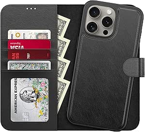 Amazon.com: LUMARKE Designed for iPhone 15 Pro Wallet Case - Detachable Flip Folio Cover - RFID ...