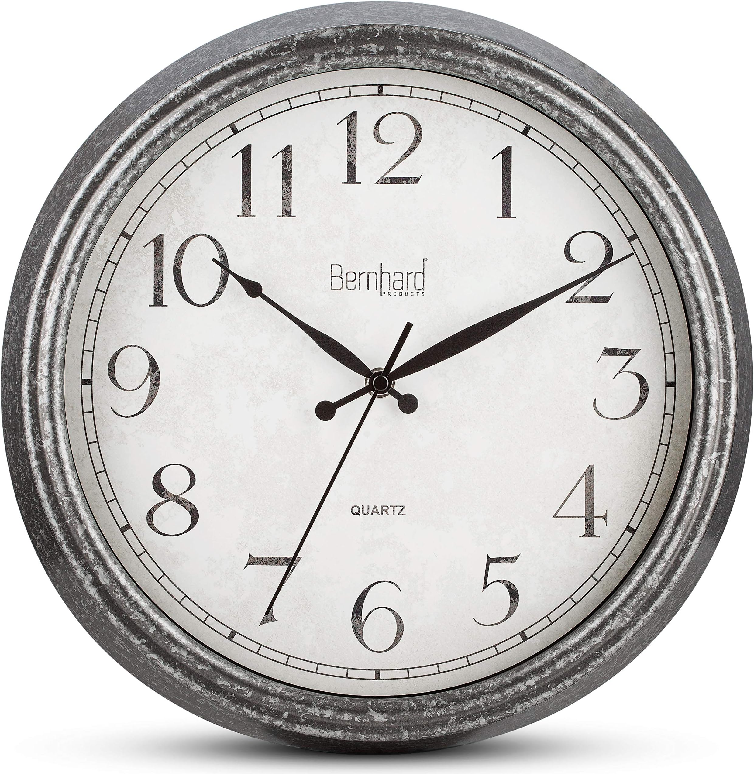 Amazon.com: Bernhard Products Rustic Wall Clock 14 Inch Silent Non ...