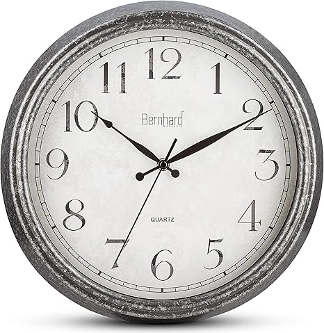 Amazon.com: Bernhard Products Rustic Wall Clock 14 Inch Silent Non ...