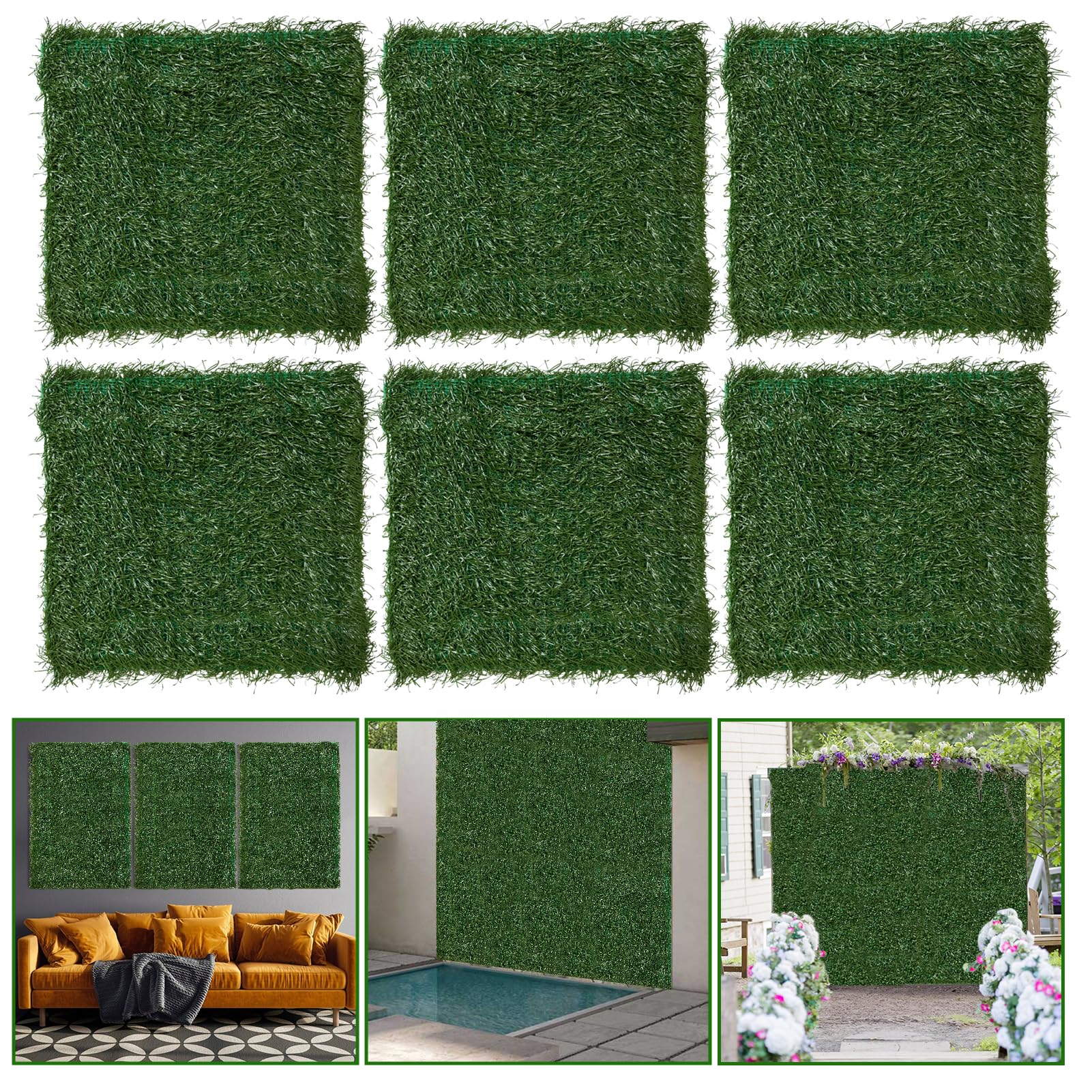Snapklik.com : POYEE Artificial Grass Wall Panels 16 Pack 20 X 20 Inch Grass Wall Backdrop