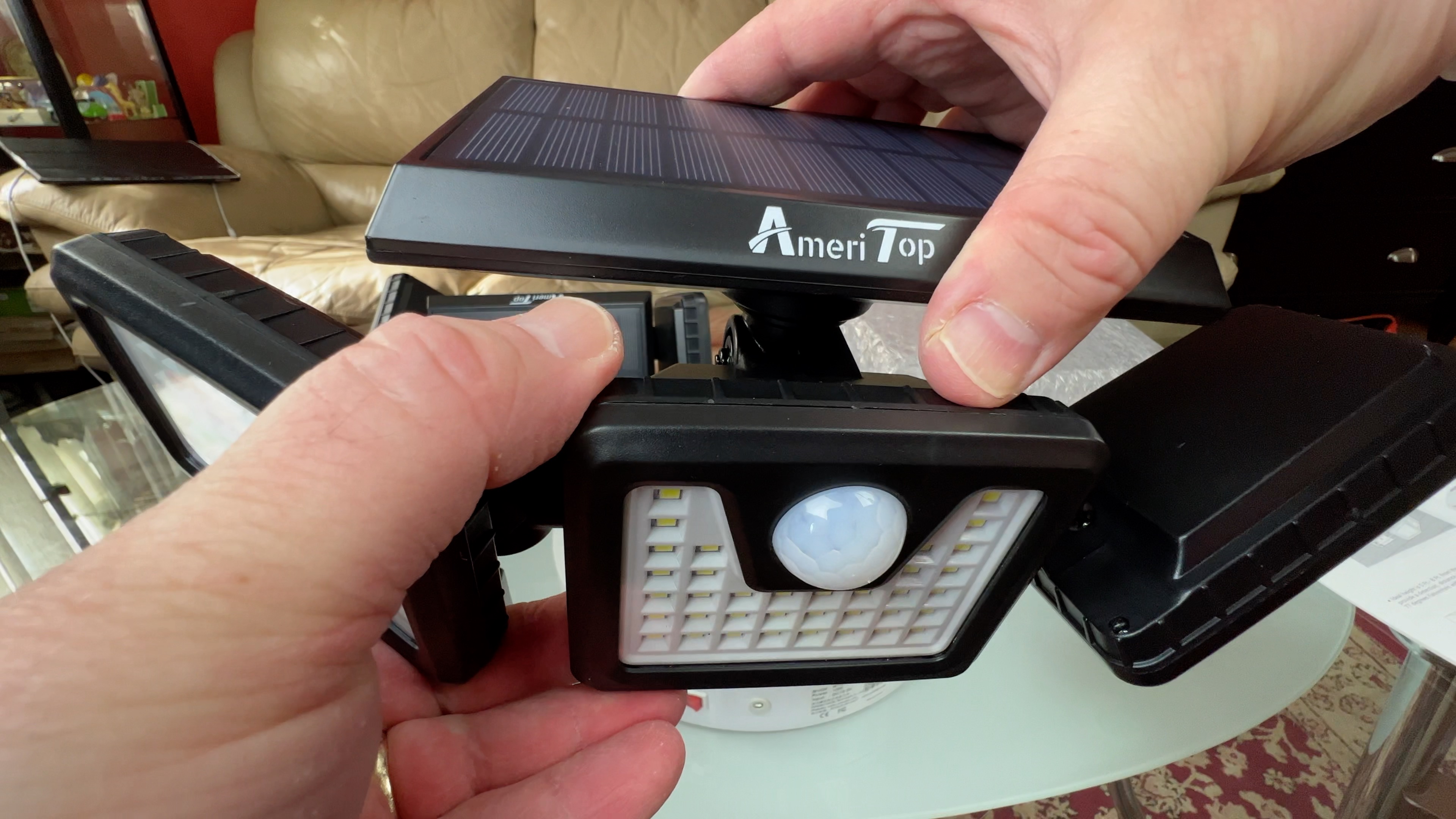 Watch Solar Lights Outdoor, 2 Pack AmeriTop 128 LED 800LM Cordless on ...