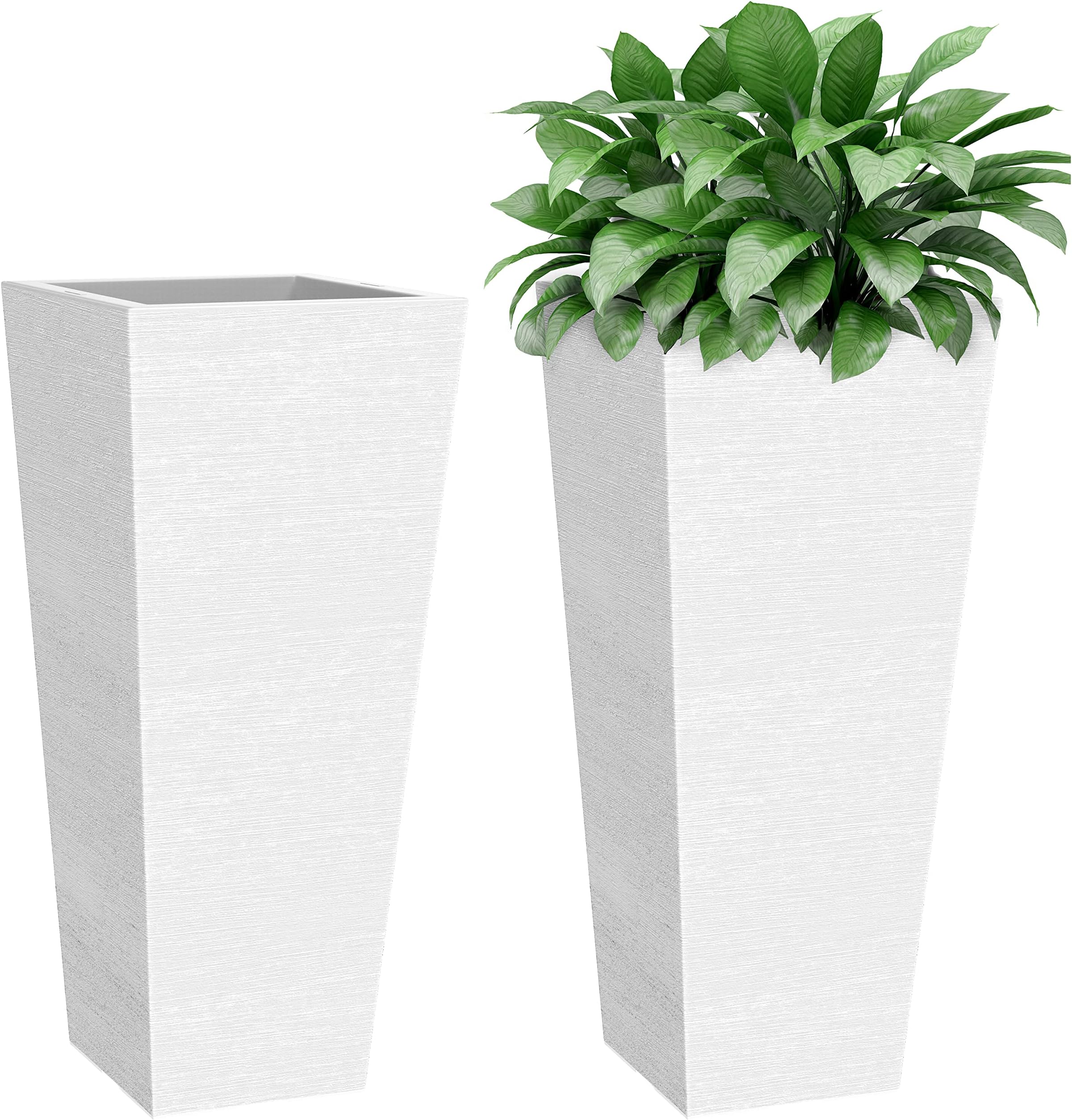 Amazon.com : Verel Modern Tall Outdoor Planters (Set of 2) - 28 Inch ...