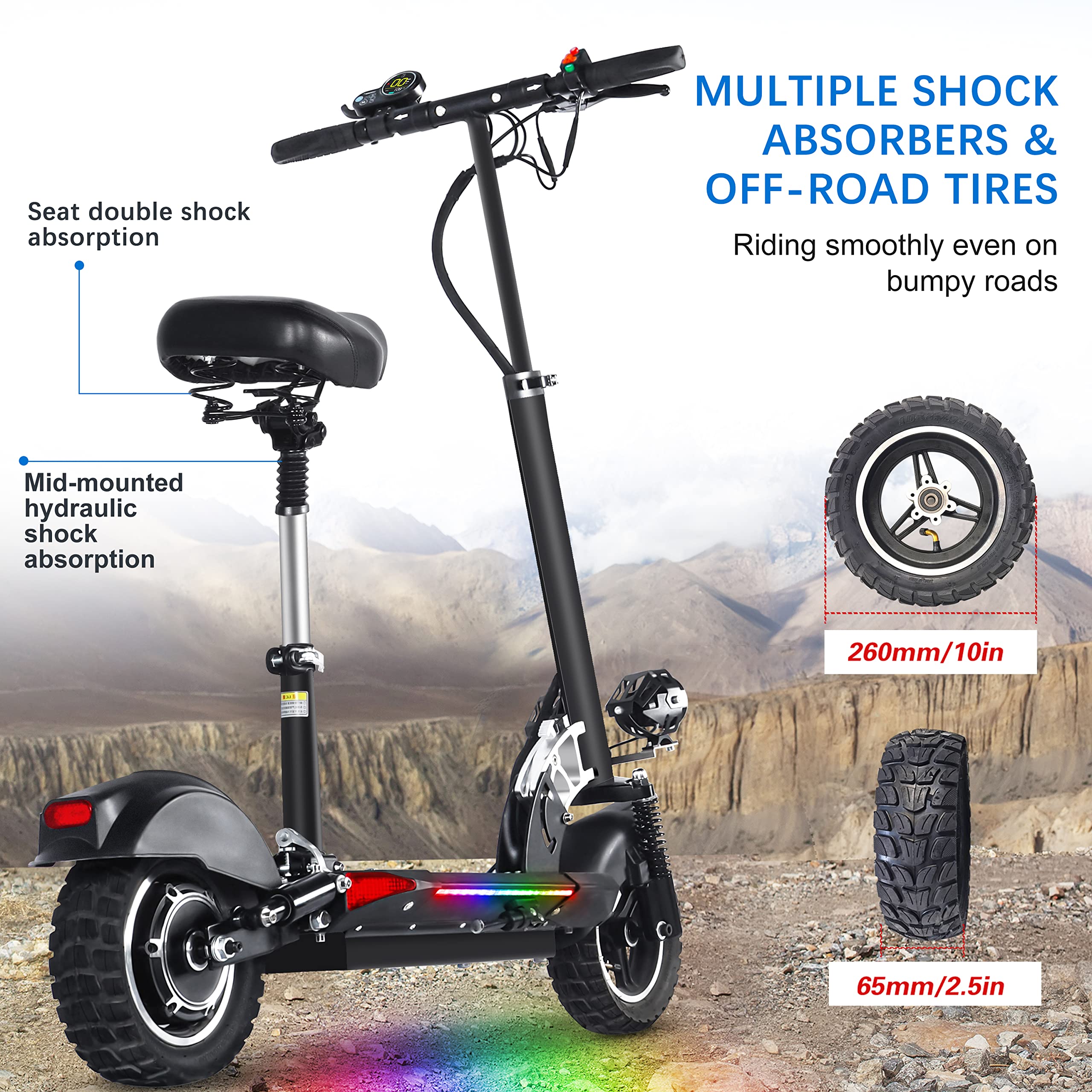 Buy TopMate ES21 Folding Electric Scooter for Adults with 800W Motor ...