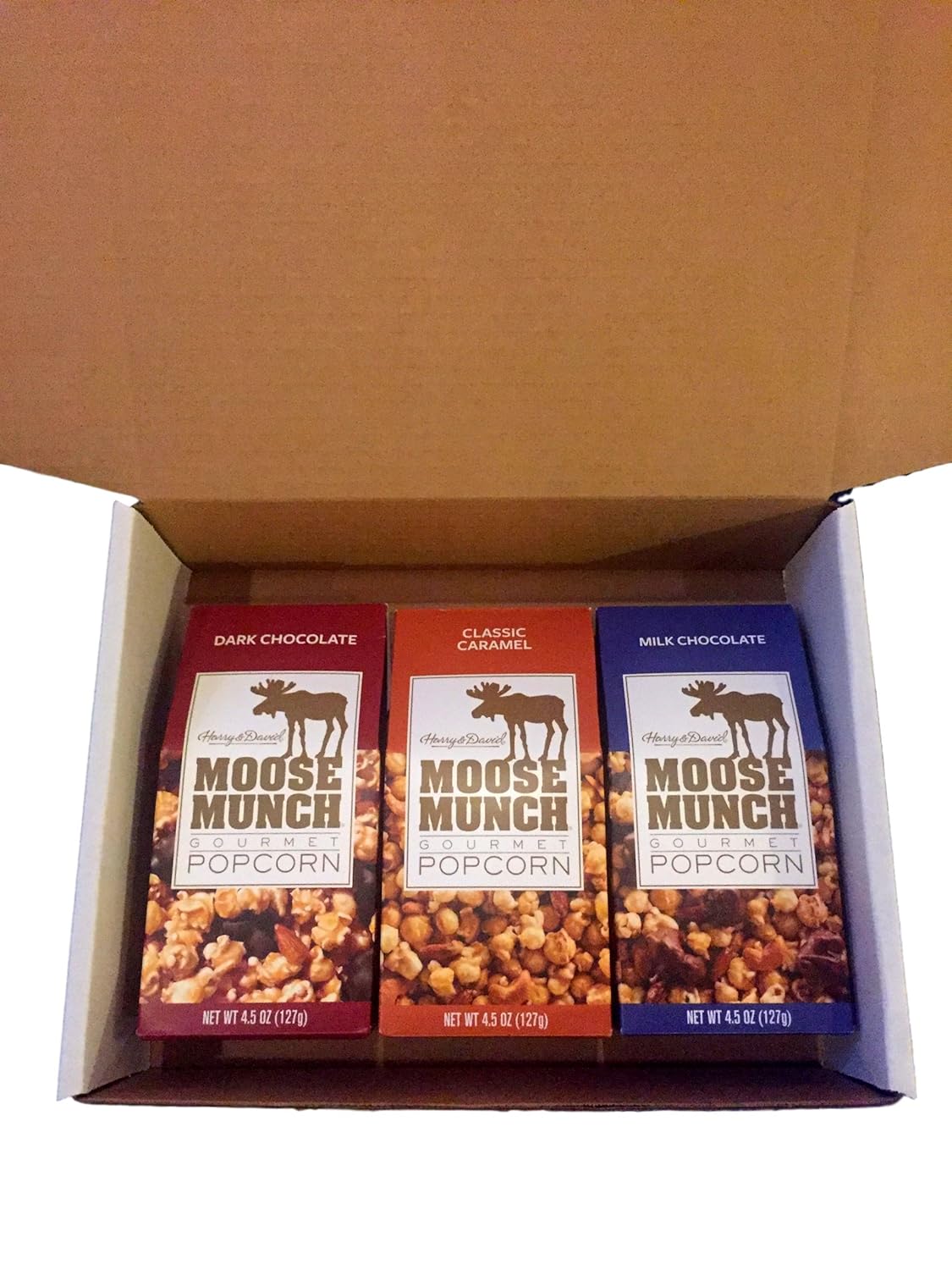 Amazon.com : Moose Munch Popcorn Gift Set: Milk Chocolate, Totally ...