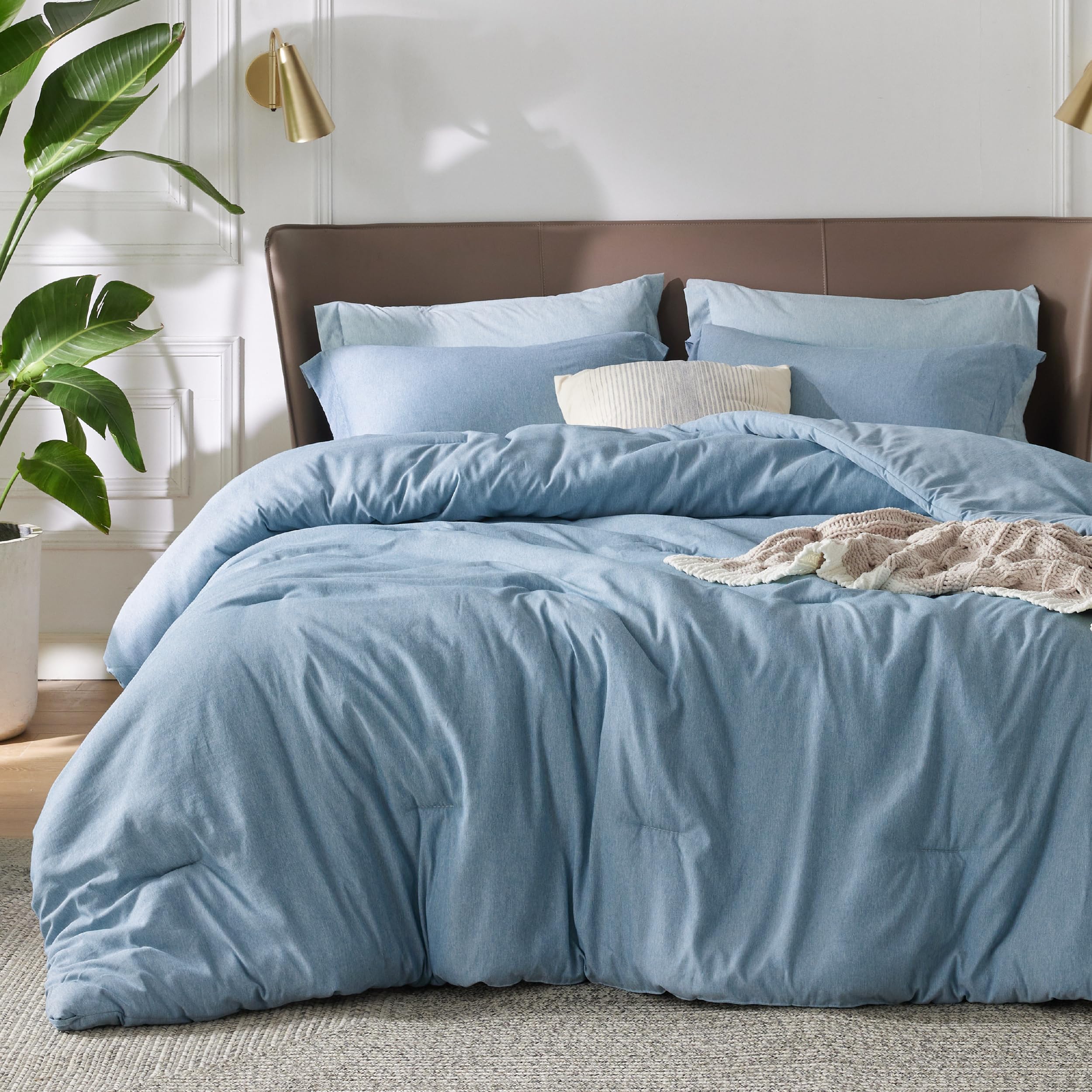 Amazon.com: Litanika Grayish Teal Comforter Full Size, 3 Pieces ...