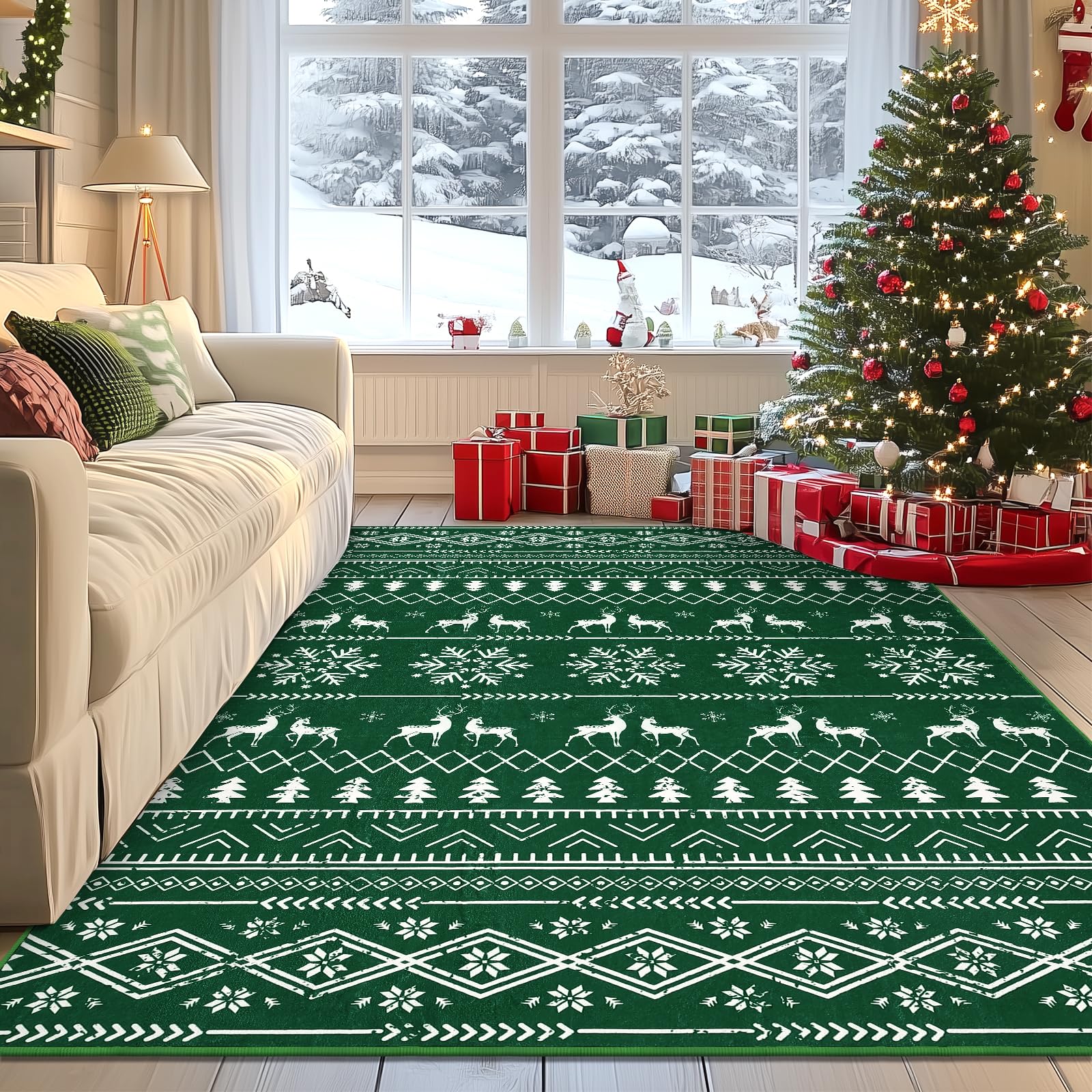 Amazon.com: Yamaziot Christmas Area Rug 5x7, Non-Slip Washable ...