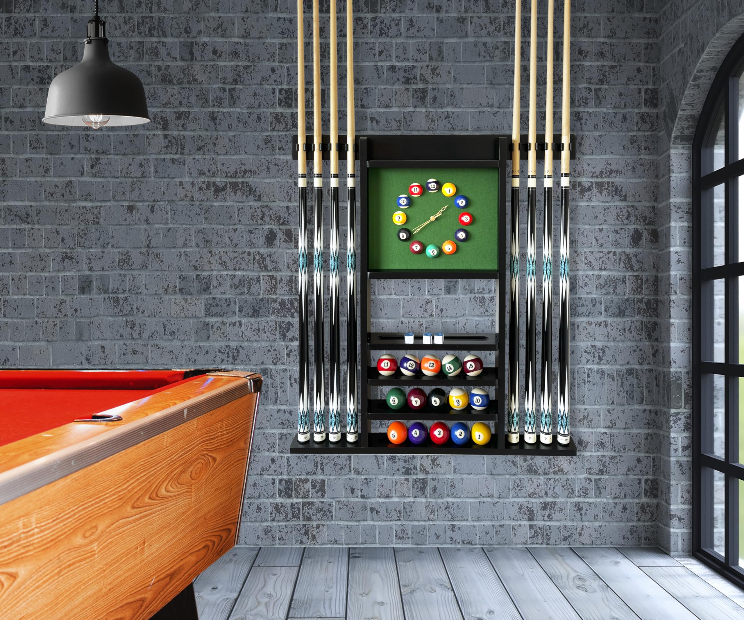 Snapklik.com : GACCO BILLIARDS Wall Mount Billiard Cue Rack - Deluxe ...