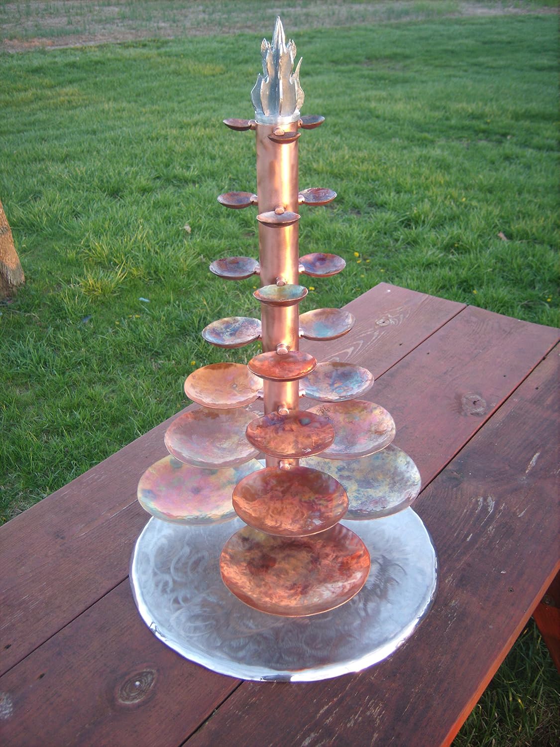 Amazon.com: Hand Forged Copper Bowl Stand with Rainbow Colored Copper ...