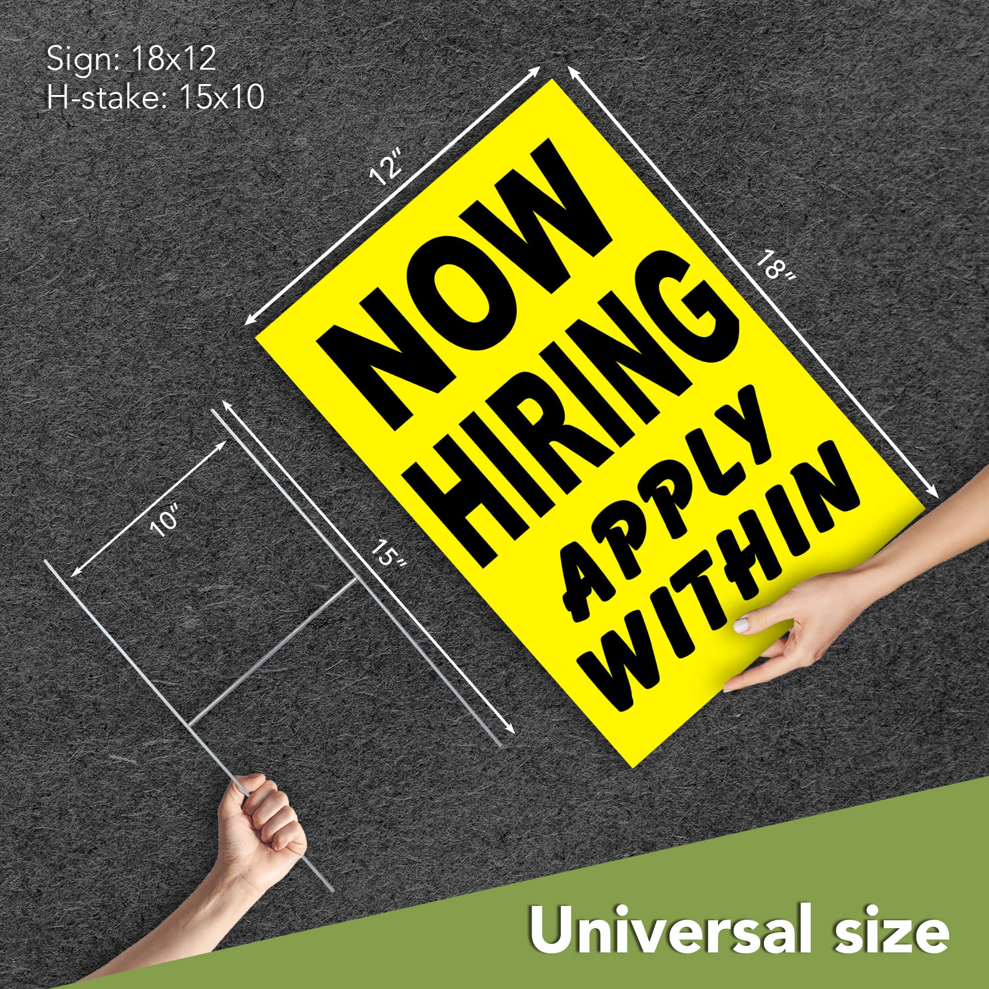 Now Hiring Lawn Signs Custom Gold And Grey Hiring Lawn Sign 24 In.