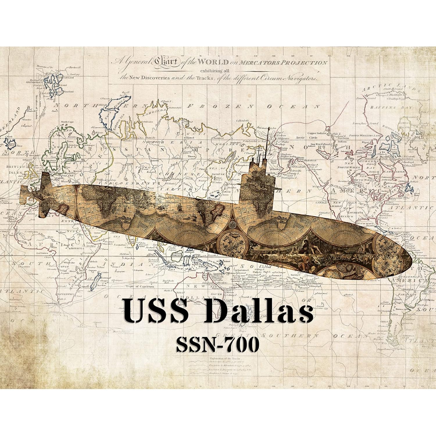 Amazon.com: USS Dallas Nuclear Fast Attack Submarine Wall Art Print ...