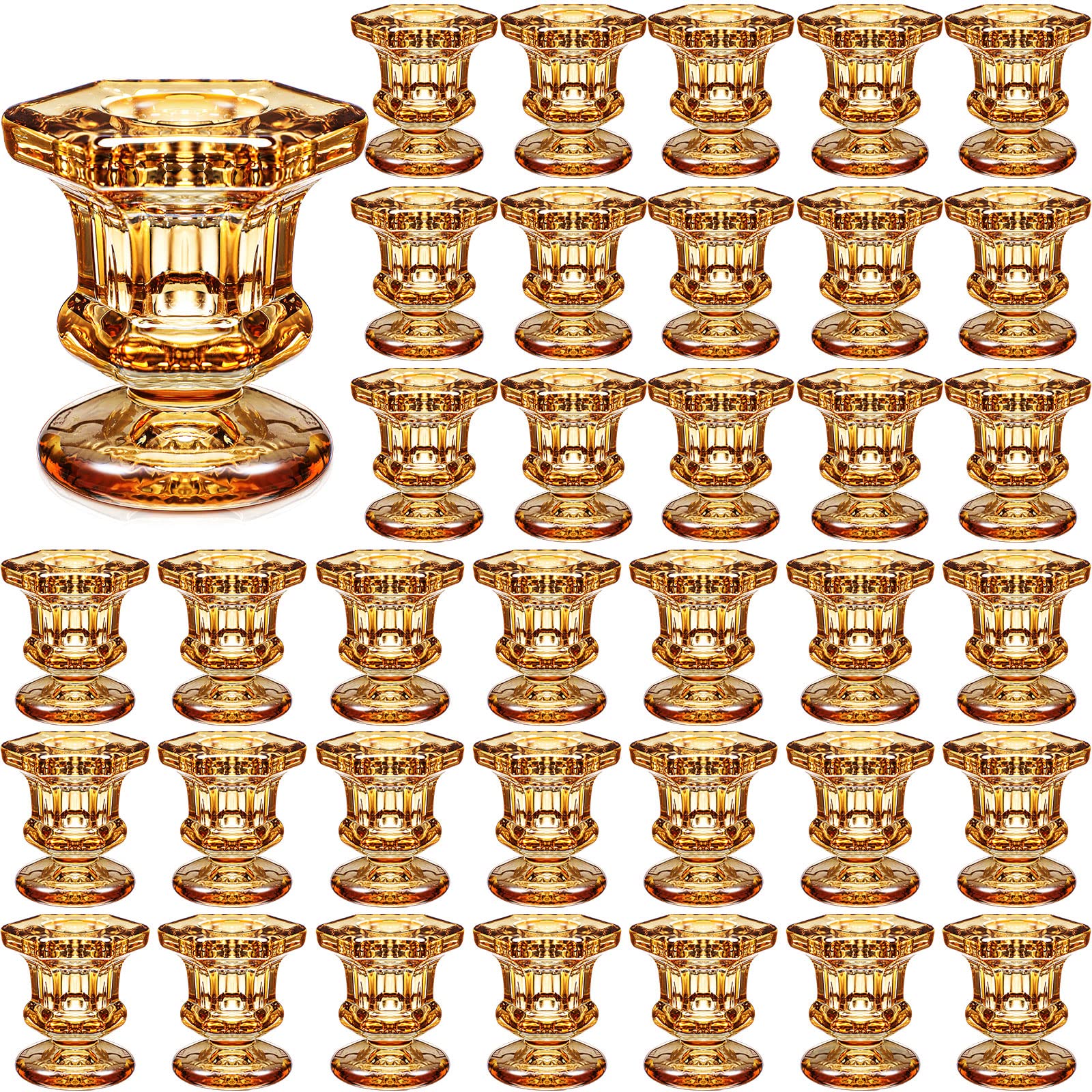 Amazon.com: Foaincore 36 Pcs Candlestick Holder Taper Candle Holders ...