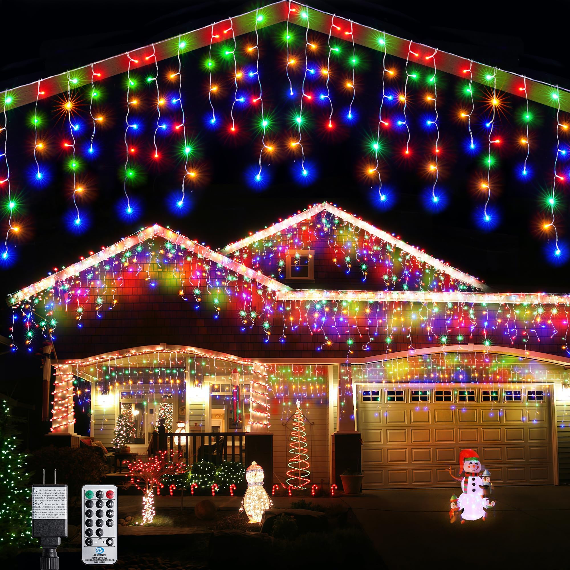 Amazon.com: Holiday Time 300 Multi- Color Icicle Lights