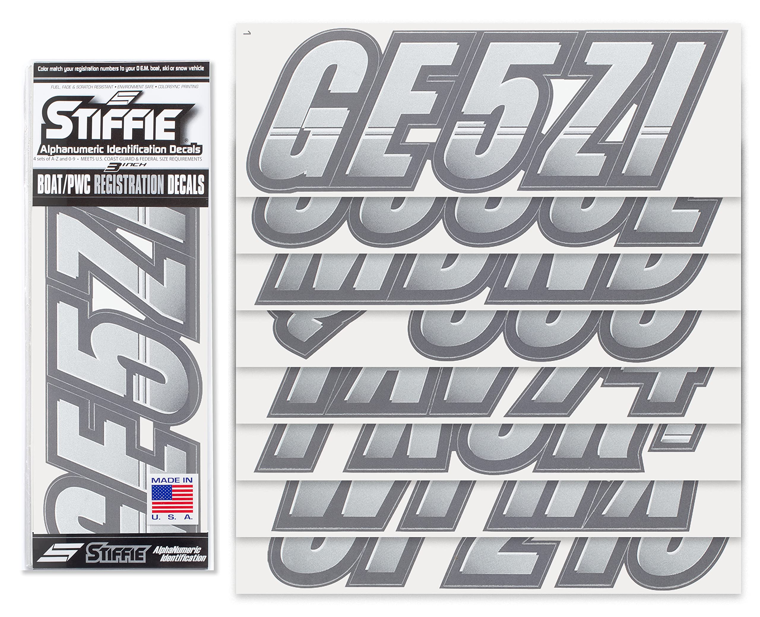 Snapklik.com : STIFFIE Techtron Metallic Silver/Carbon 3" Boat & PWC ...