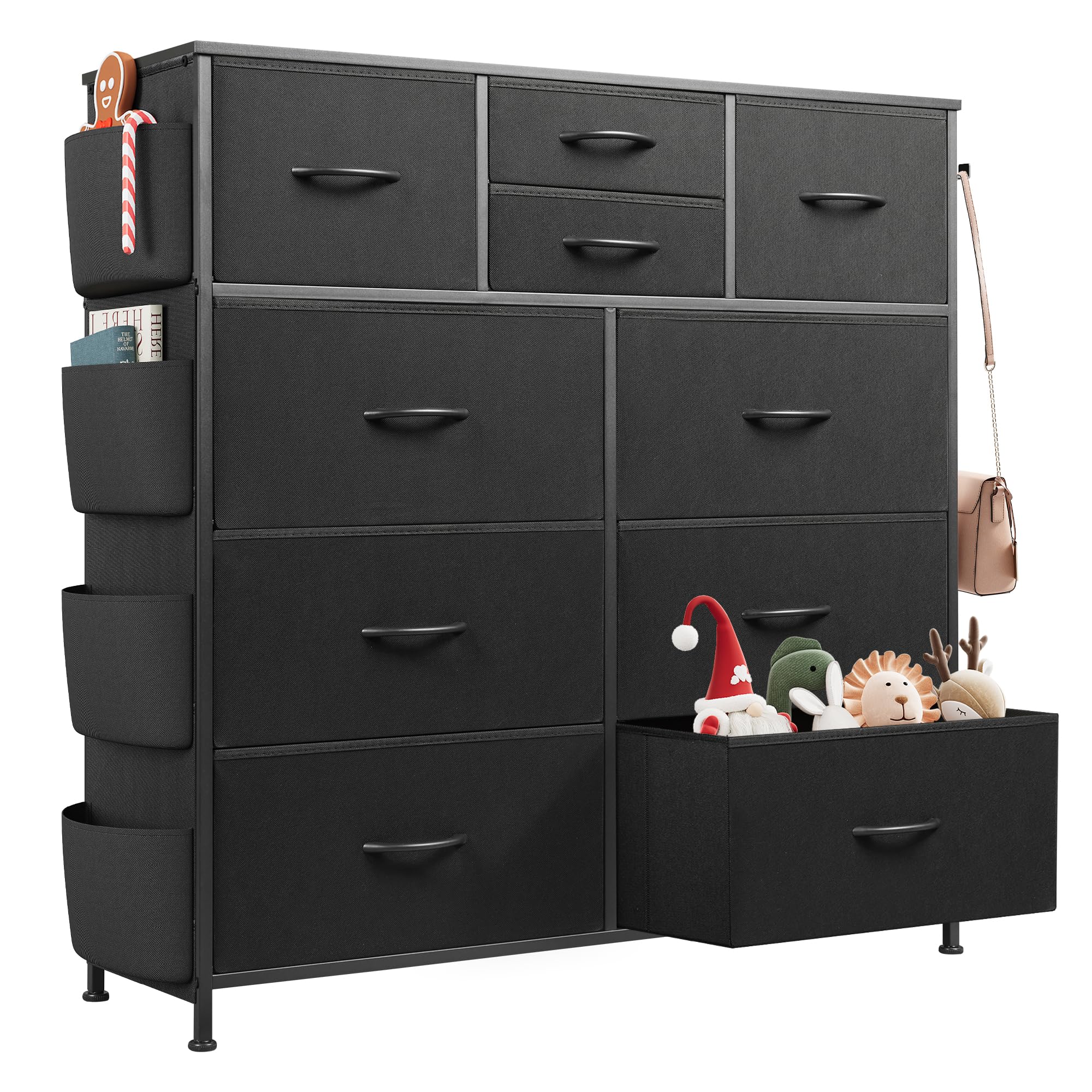 Amazon.com: WLIVE Dresser for Bedroom with 10 Drawers, Fabric Dresser ...