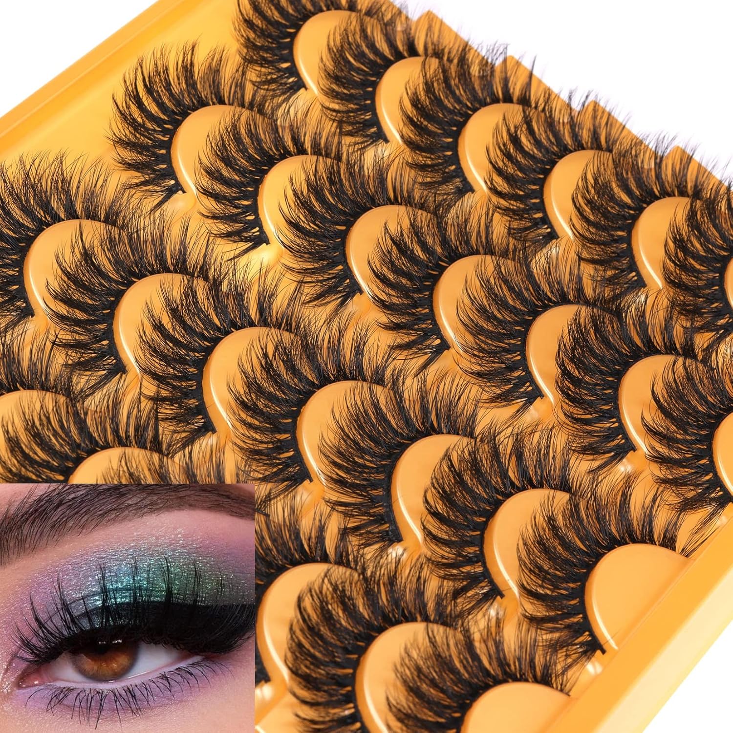 Amazon.com: HeyAlice Natural Eyelashes Wispy Mink Lashes Fluffy 14mm ...