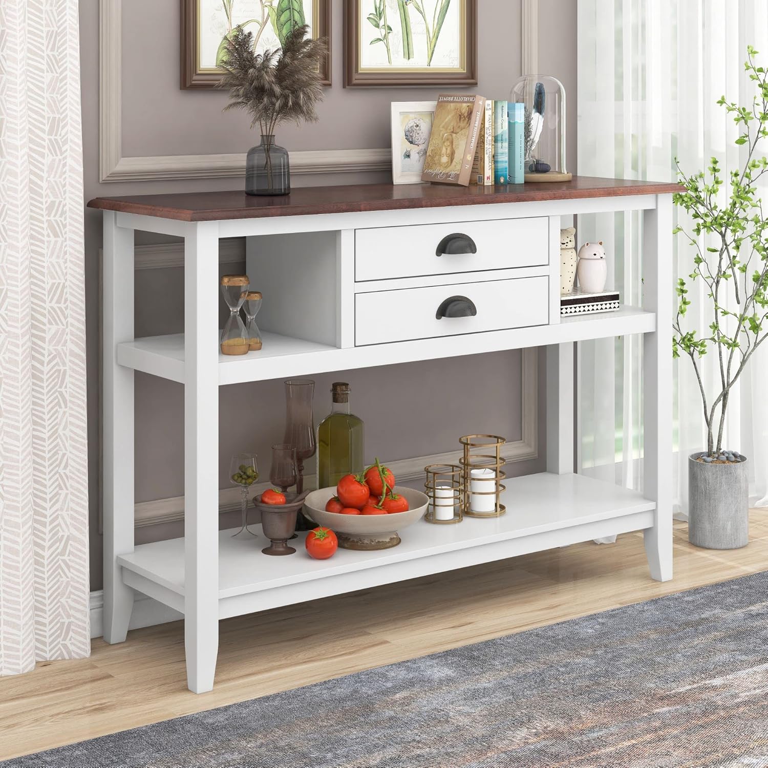 Amazon.com: Winwee 48 Inch Long Console Table Entryway Table Sideboard ...