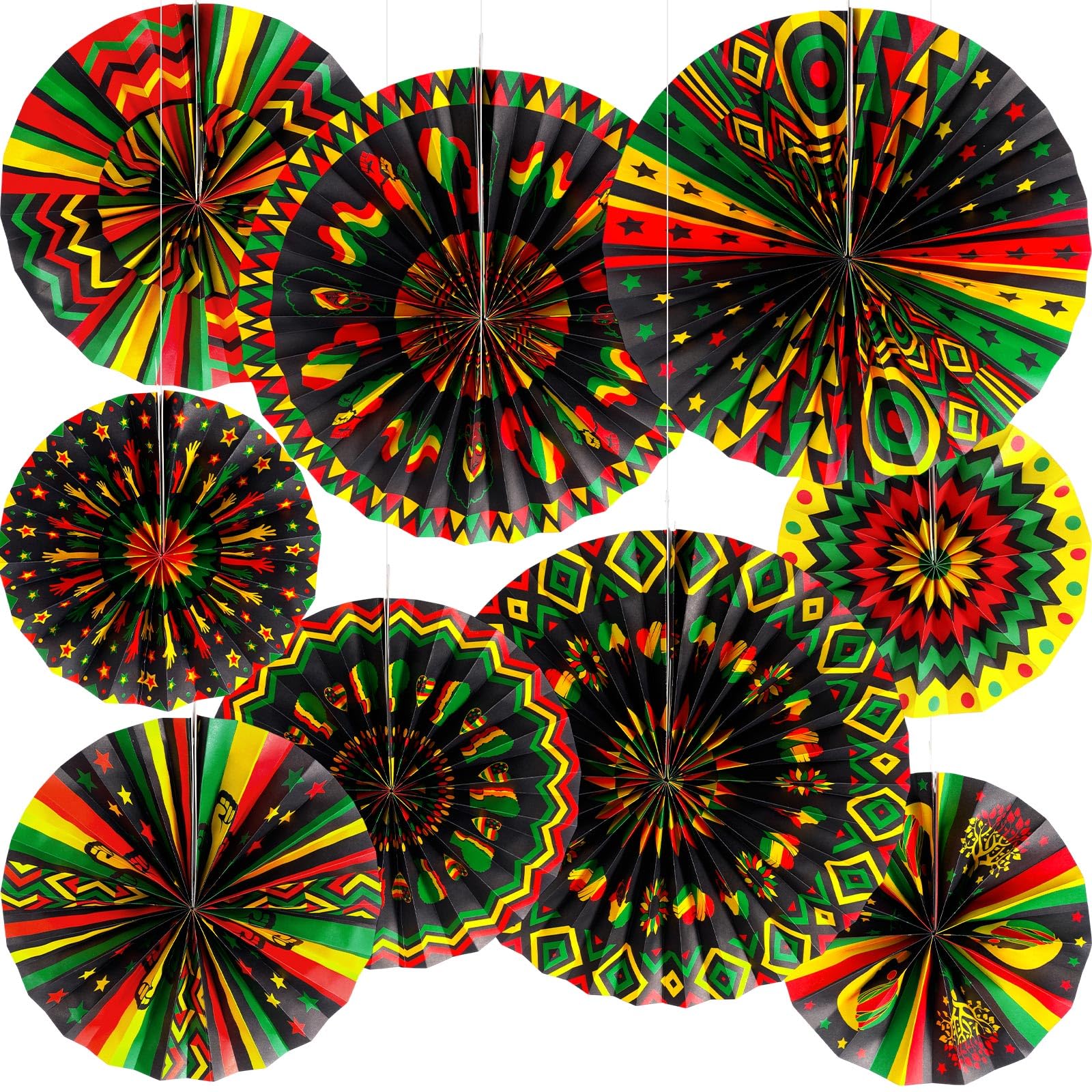 Amazon.com: Outus Black History Month Decorations Paper Fans Juneteenth ...