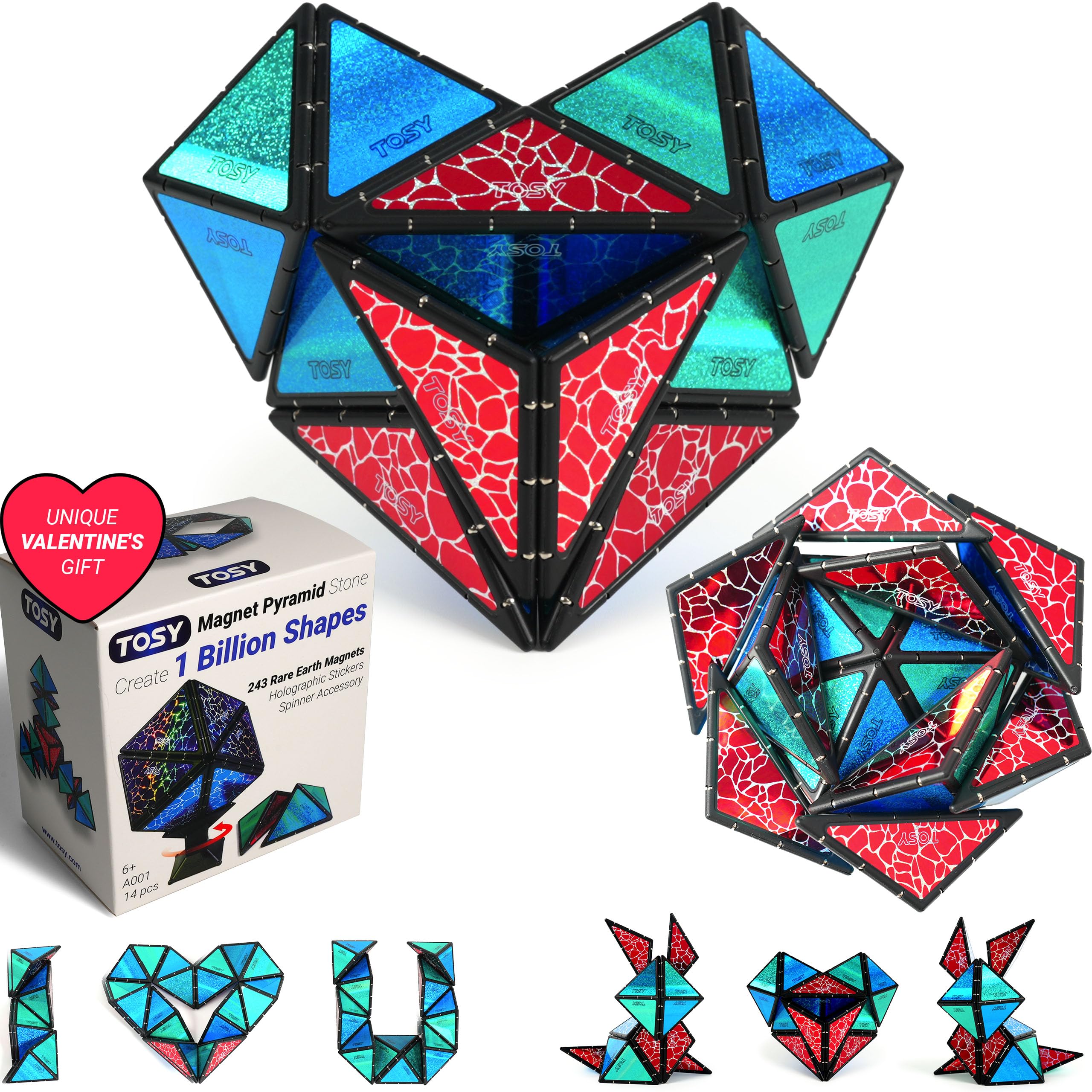 Amazon.com: TOSY Magnet Pyramid Stone - 1 Cube Transforms into 1 ...