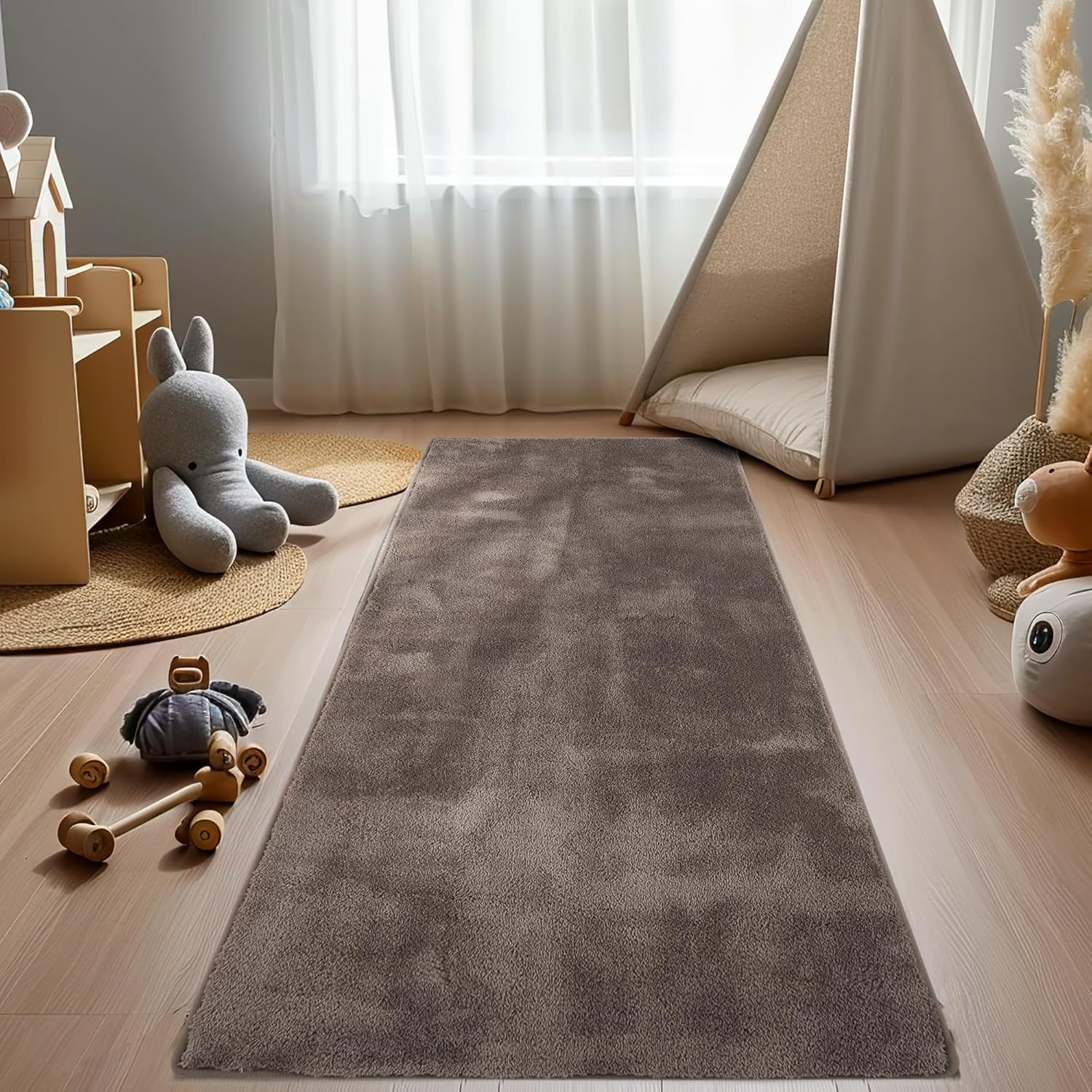 Amazon.com: jinchan Solid Plush Runner Rug 2x5 Performance Shaggy Rug ...