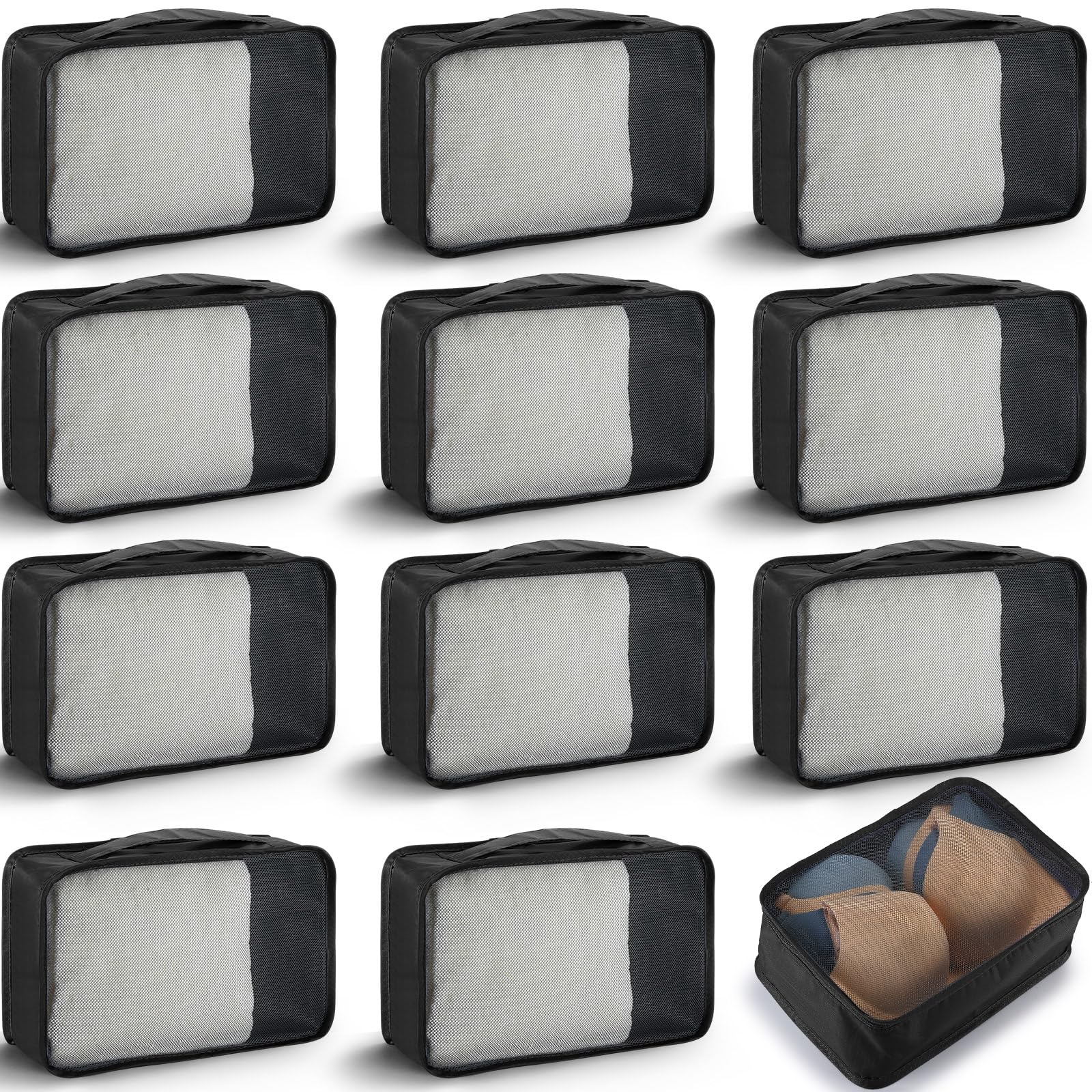 Amazon.com: Woanger 12 Pcs Small Packing Travel Organizer Cubes Mesh ...