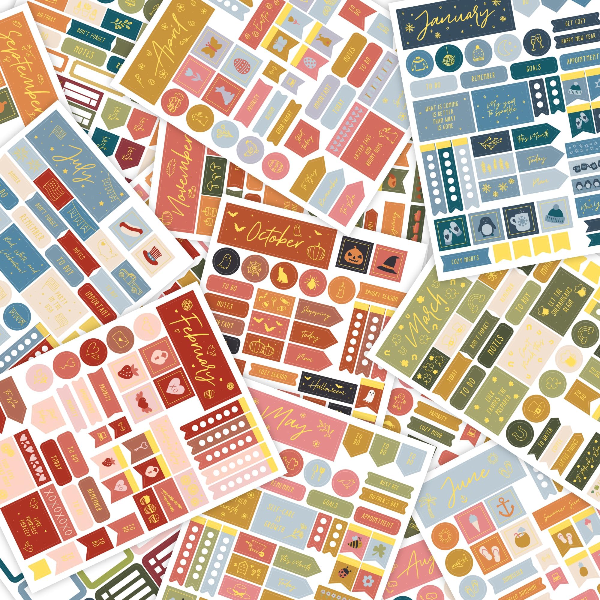 Amazon.com: Aesthetic Gold Foil Planner Stickers for Fun Planning - 700 ...