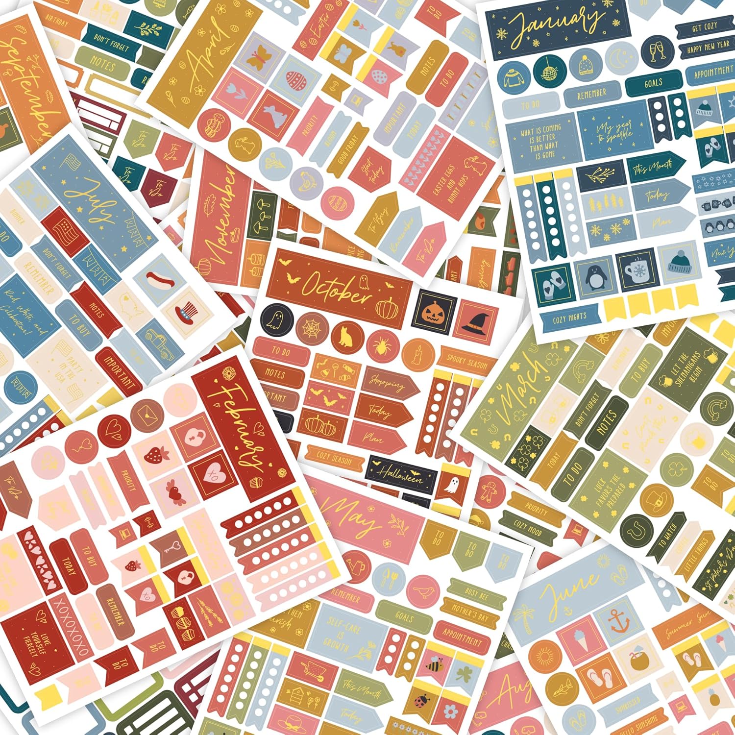 Amazon.com: Aesthetic Gold Foil Planner Stickers for Fun Planning - 700 ...