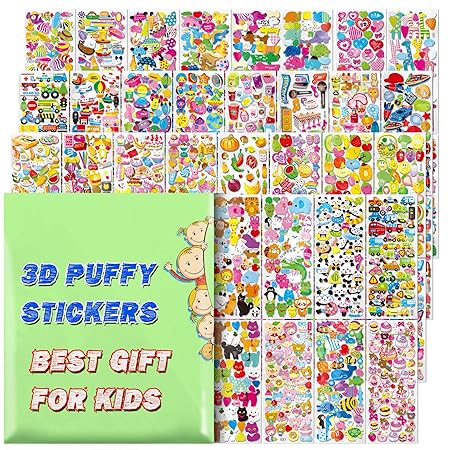 Amazon.com: Stickers for Kids Toddlers Stickers – MoCeYa 1200+ Puffy ...