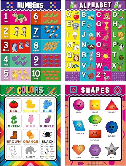 Amazon.com: easykart labels 4 Pack - ABC Alphabet + Numbers 1-10 ...