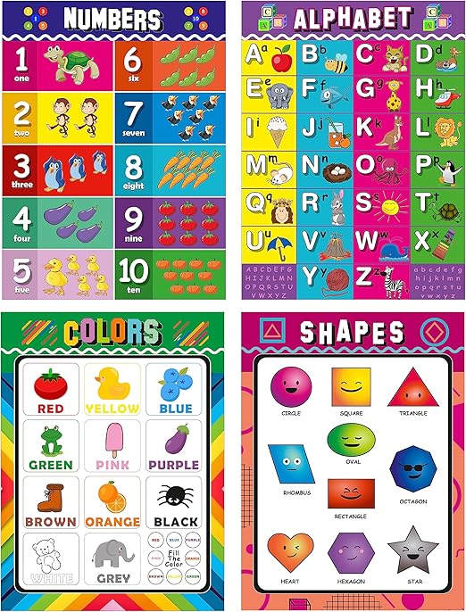 Amazon.com: easykart labels 4 Pack - ABC Alphabet + Numbers 1-10 ...