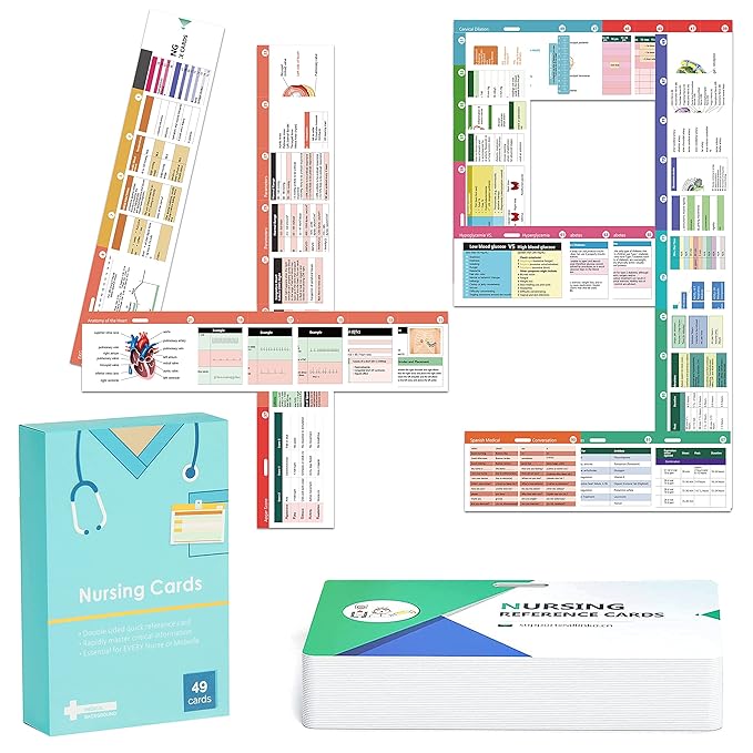 49 Nursing Badge Reference Cards, School Essentials Set, Cheat Sheets ...