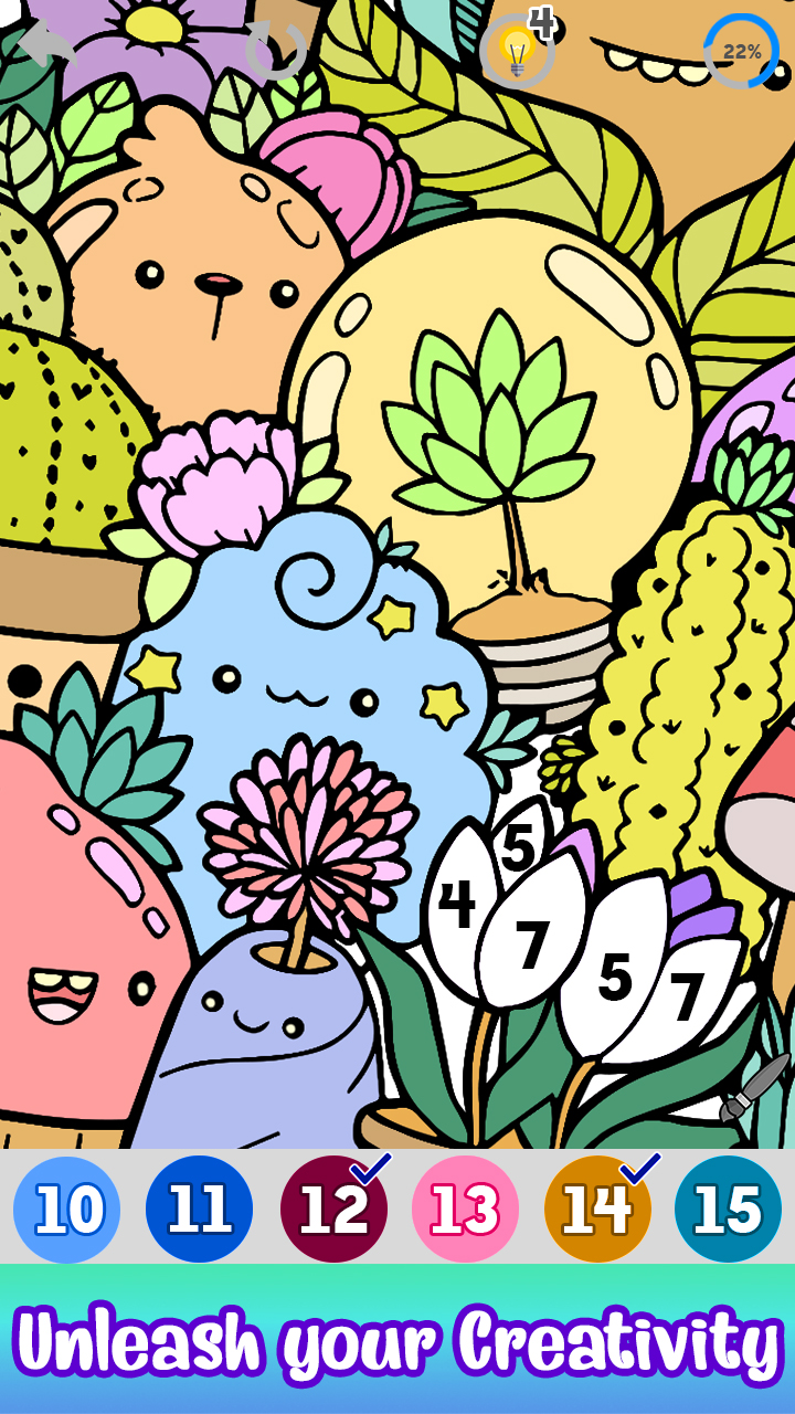 Kawaii Color by Number - Cute Paint + Glitter + Crayon + Oil Paint ...