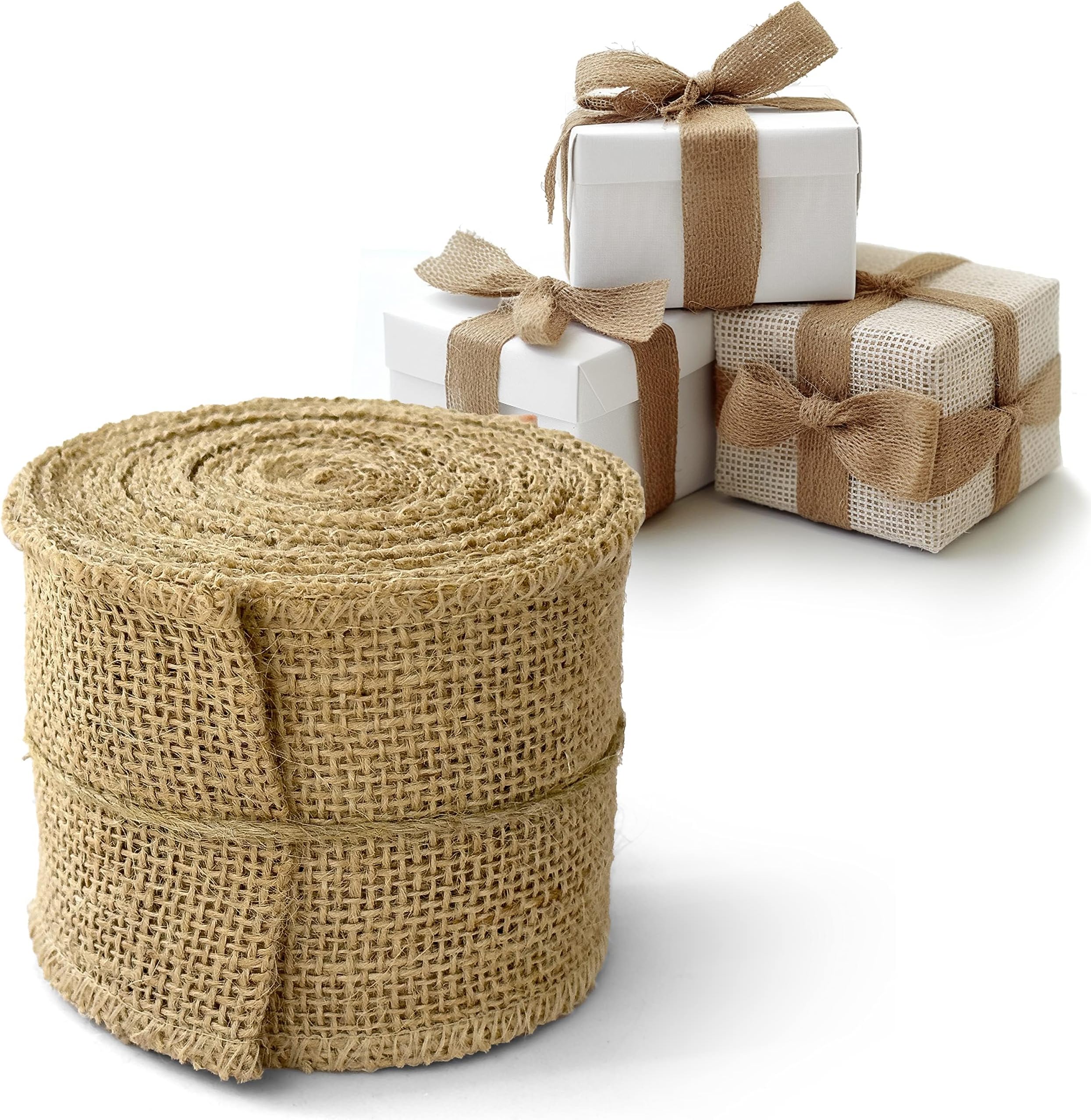 Amazon.com: Burlap Ribbon 3 Inch Wide - Burlap Roll Fabric Ribbon, 10 ...