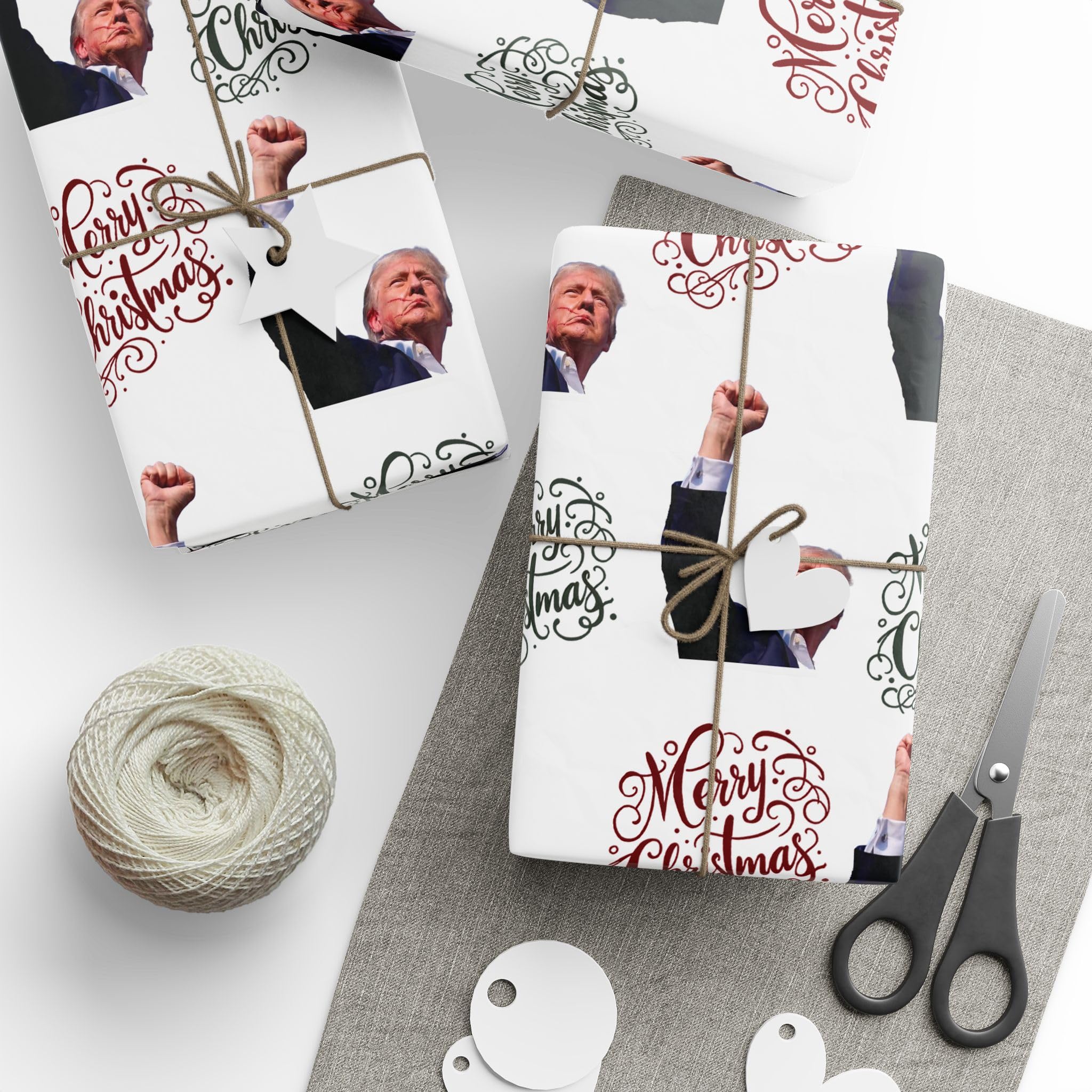 Amazon.com: Powerful Trump Christmas - Trump Wrapping Paper for Gifts ...