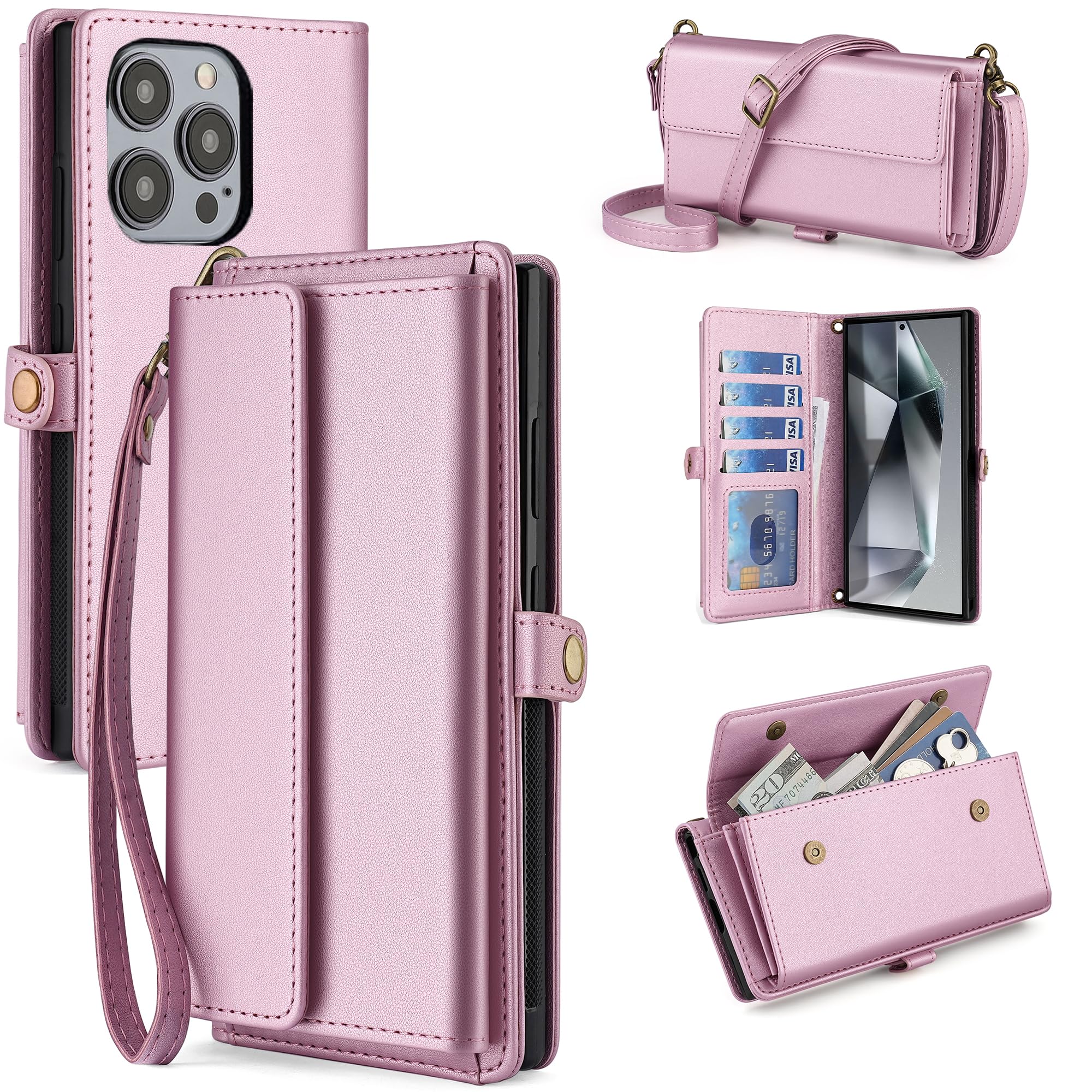Amazon.com: KelaSip for iPhone 14 Pro Max Wallet Case for Women, PU Leather Detachable Magnetic ...