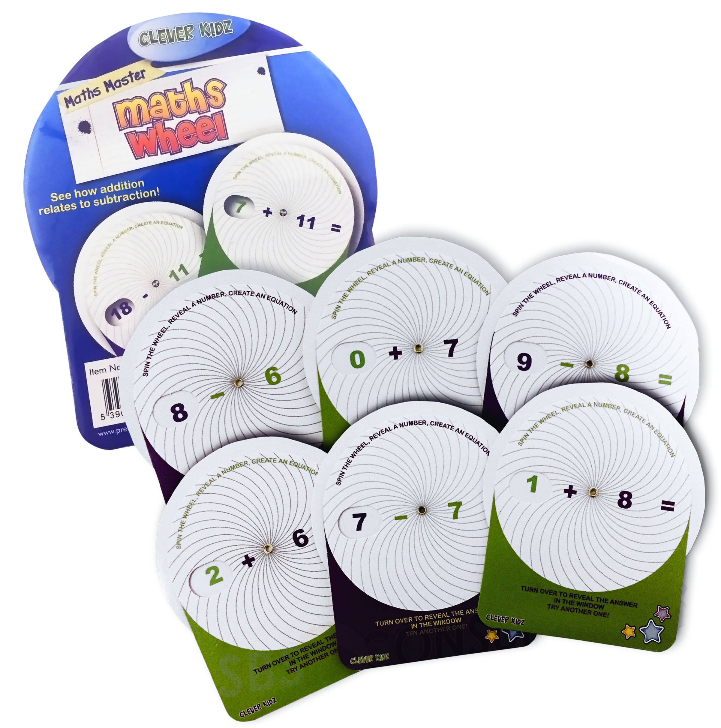 Buy Clever Kidz 12 Maths Wheels. Learn Addition & Subtraction with ...