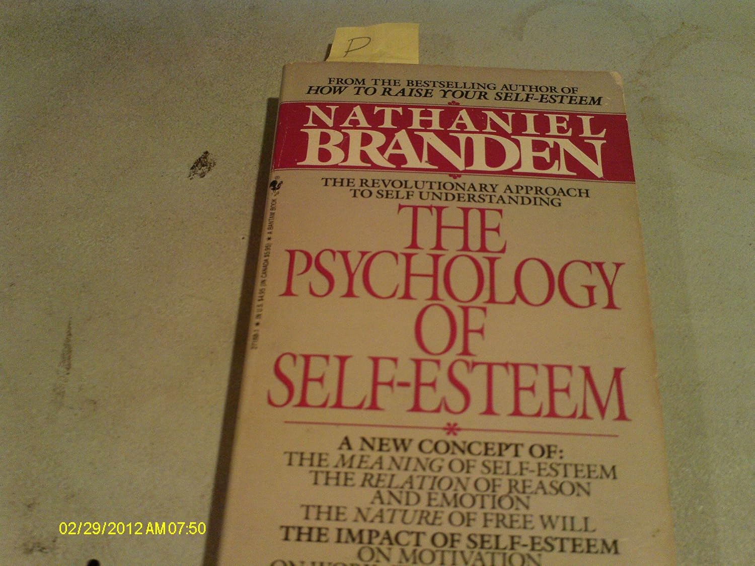The Psychology of Self-Esteem: Branden, Nathaniel: 9780553271881 ...