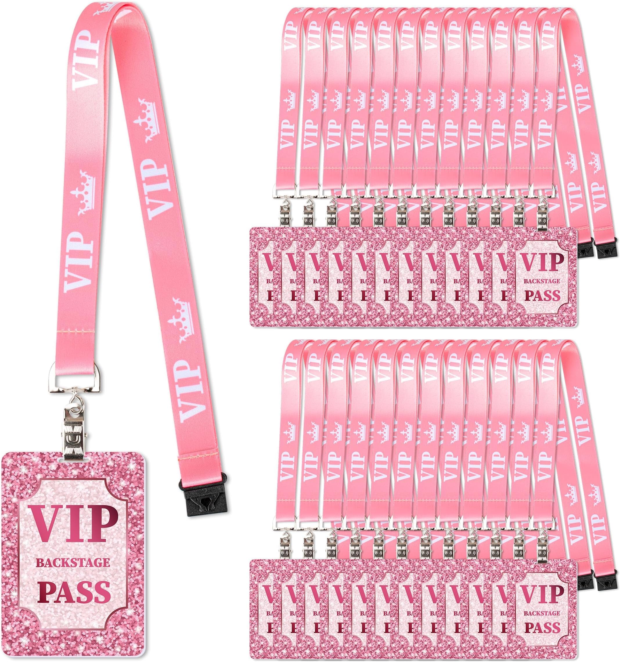 Amazon.com : YHNTGB 25 Sets VIP Badge Lanyard Sets Plastic Pass Cards ...
