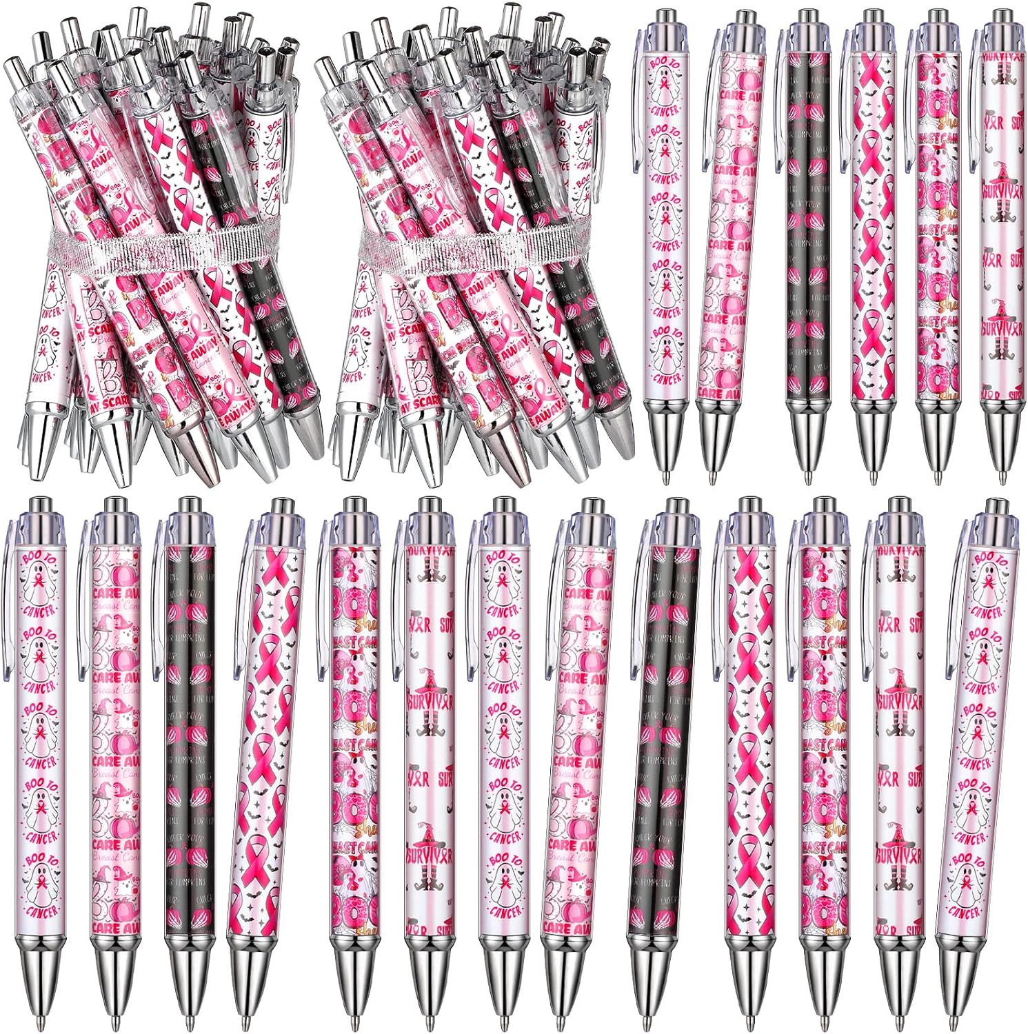 Amazon.com : Sayglossy 60 Pcs Halloween Breast Cancer Awareness Pens ...