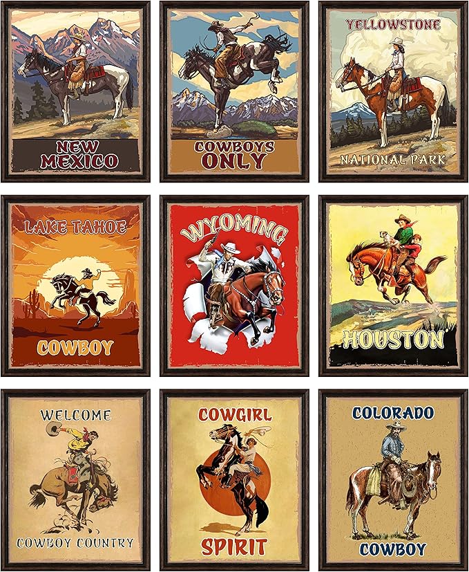 Amazon.com: 97 Decor Western Cowboys Poster - Vintage Cowboy Decor ...